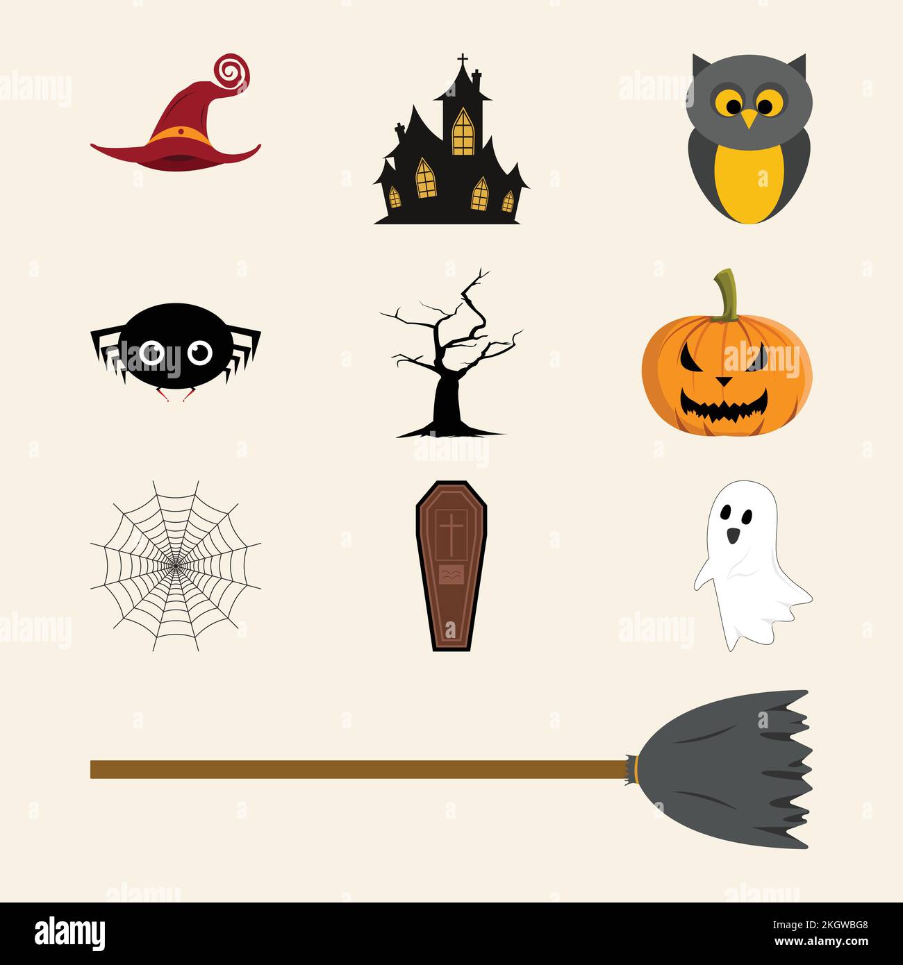 Halloween element vector design collection. Halloween scary party ...