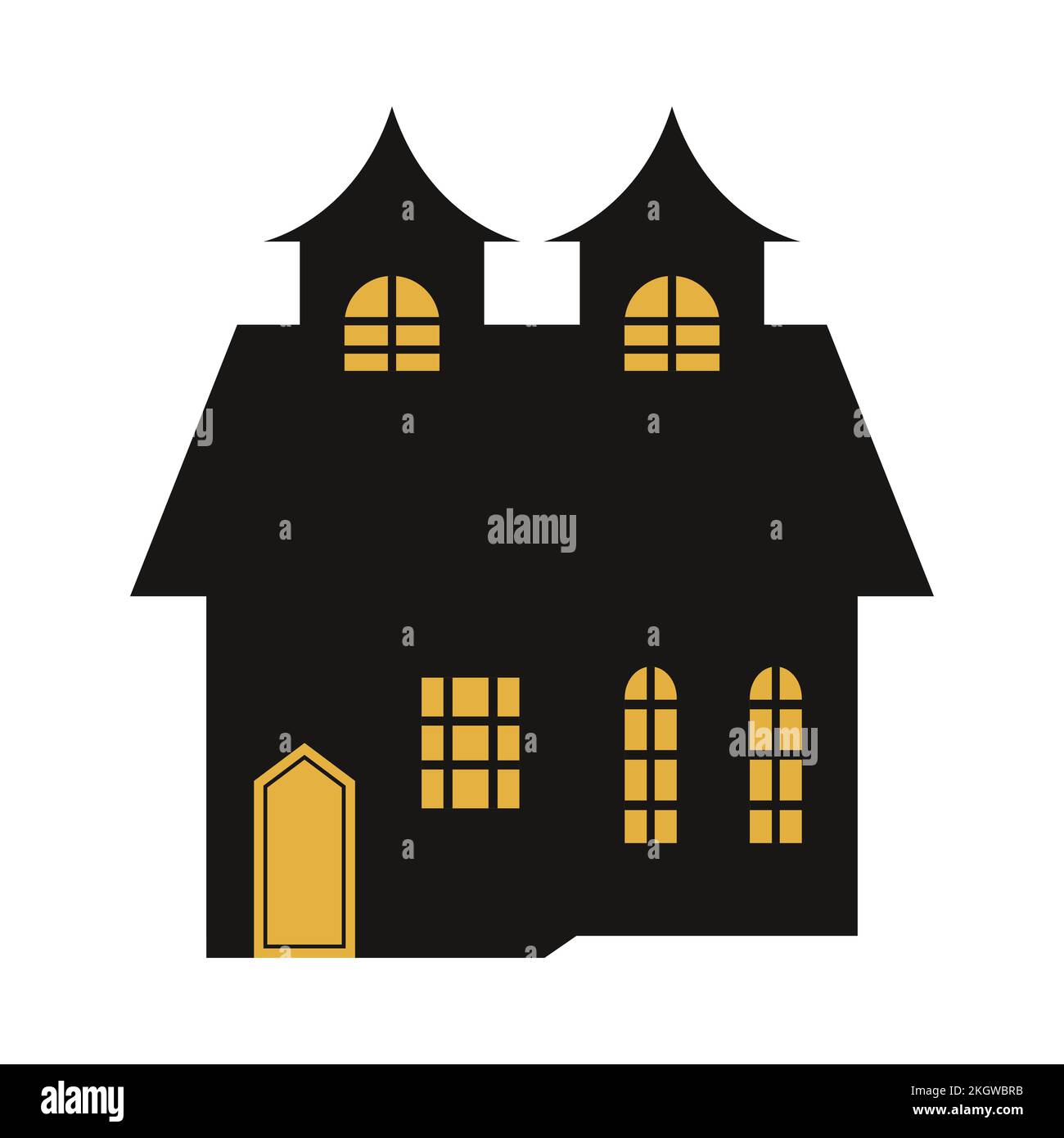 Haunted house vector design on a white background. Halloween haunted ...