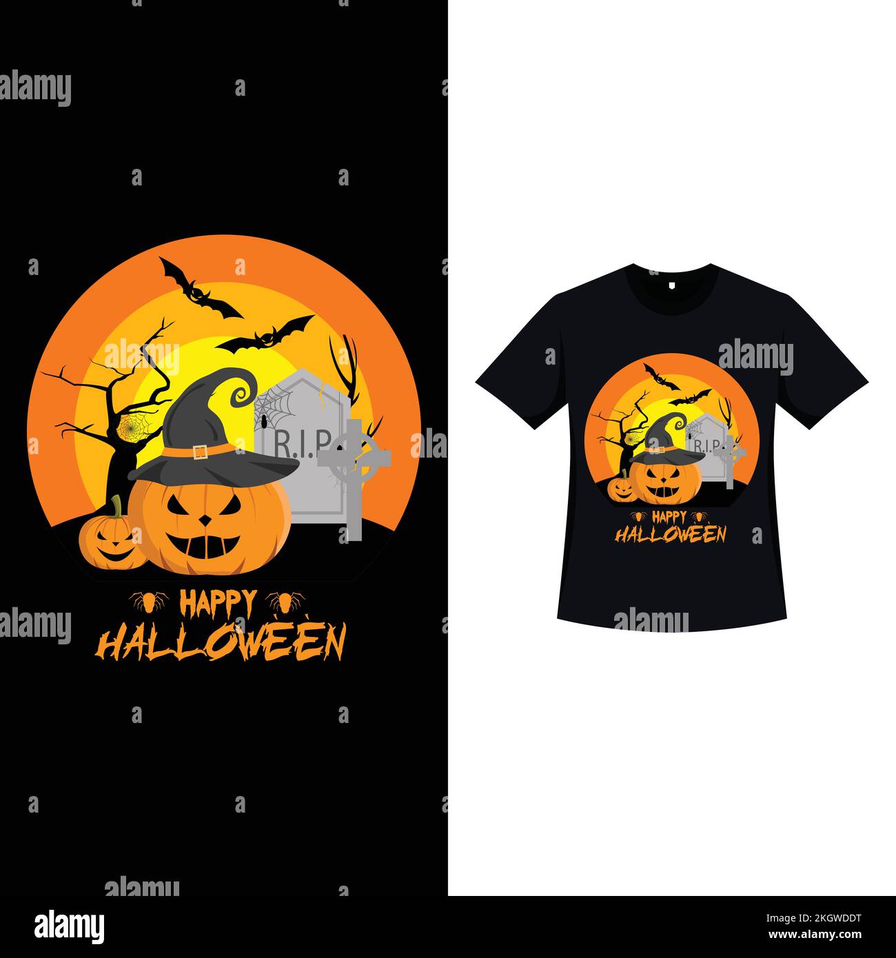 Halloween black color T-shirt design with a pumpkin lantern. Halloween ...