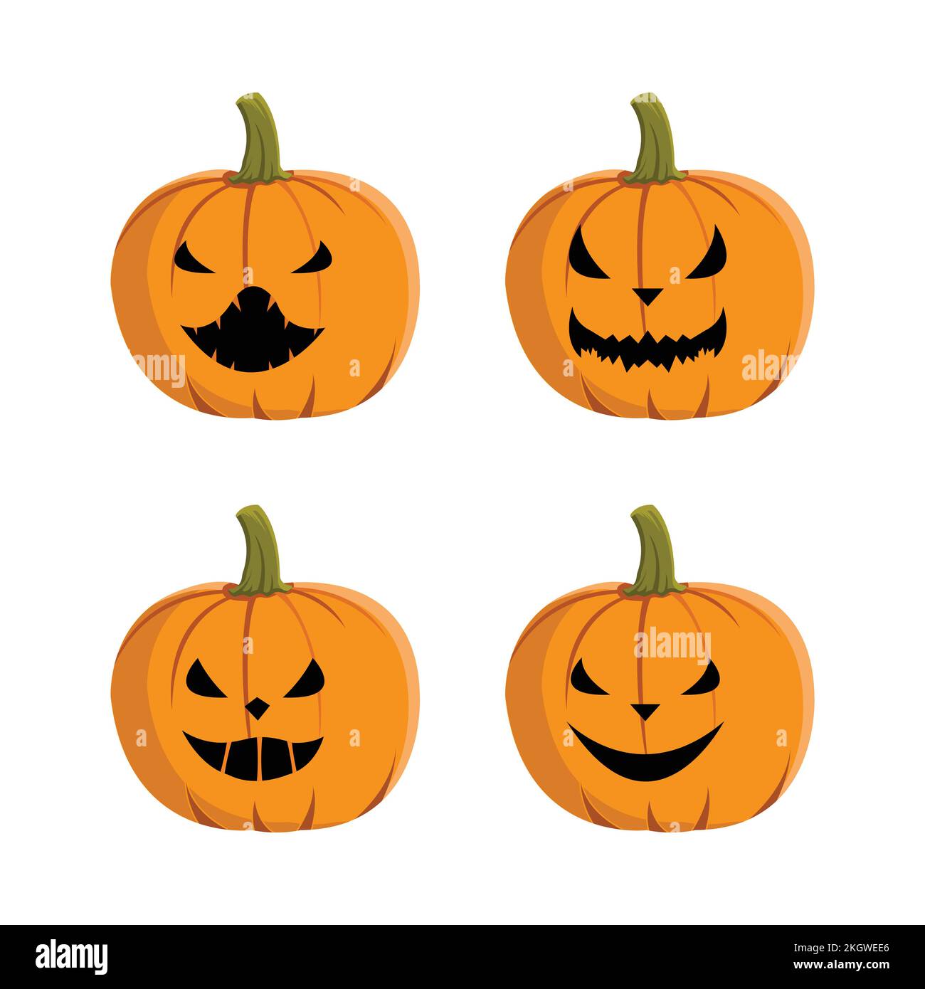 Scary pumpkin lantern design on a white background for Halloween ...