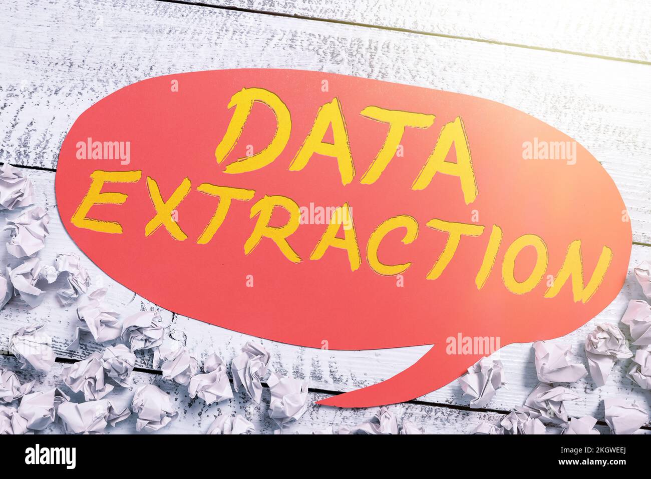 Sign Displaying Data Extraction Word For Act Or Process Of Retrieving Data Out Of Data Sources