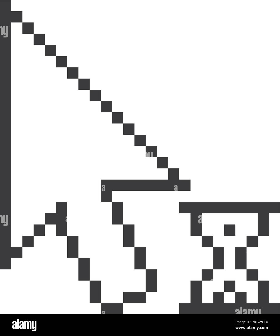 Arrow With Hourglass Cursor Waiting Mouse Pointer In Pixel Art Style Stock Vector Image And Art