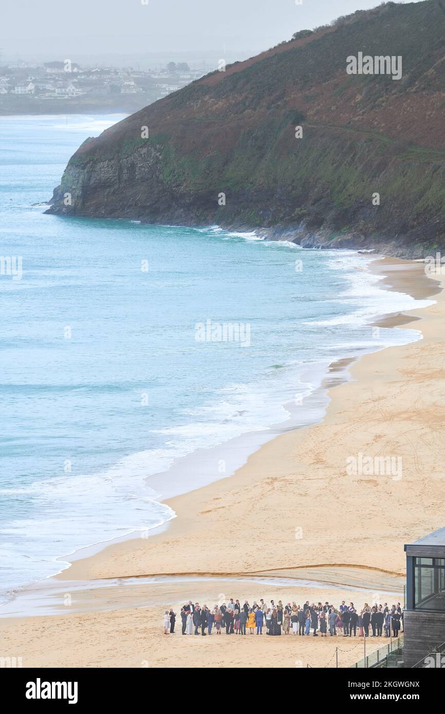 Wedding celebration on the beach at Carbis Bay (Barrepta Cove ...