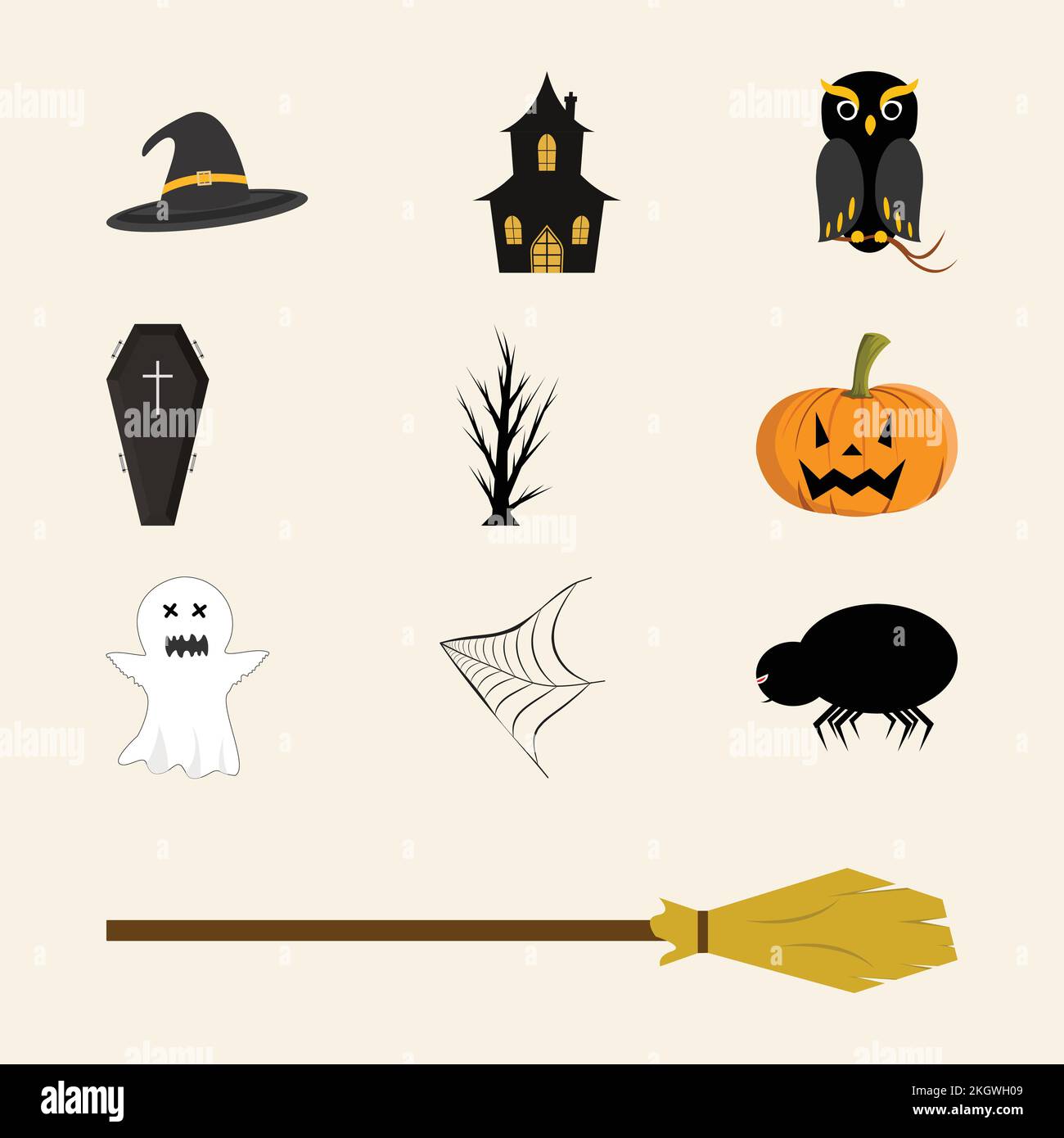 Halloween spooky element design collection. Halloween scary party ...