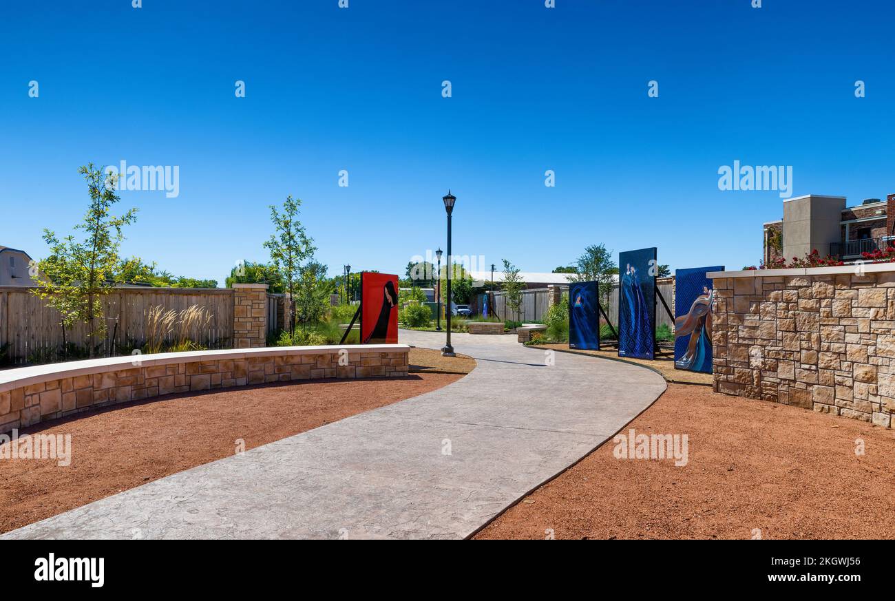 Tahlequah, Oklahoma, USA - September 30, 2022: The art walk park ...