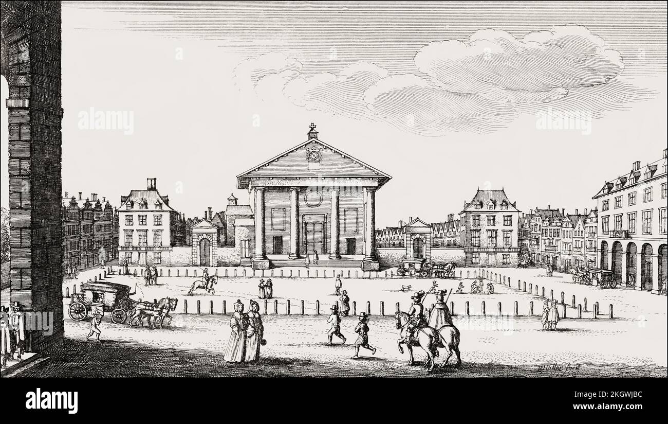 Square before the market hall, Covent Garden, London, after Hollar ...