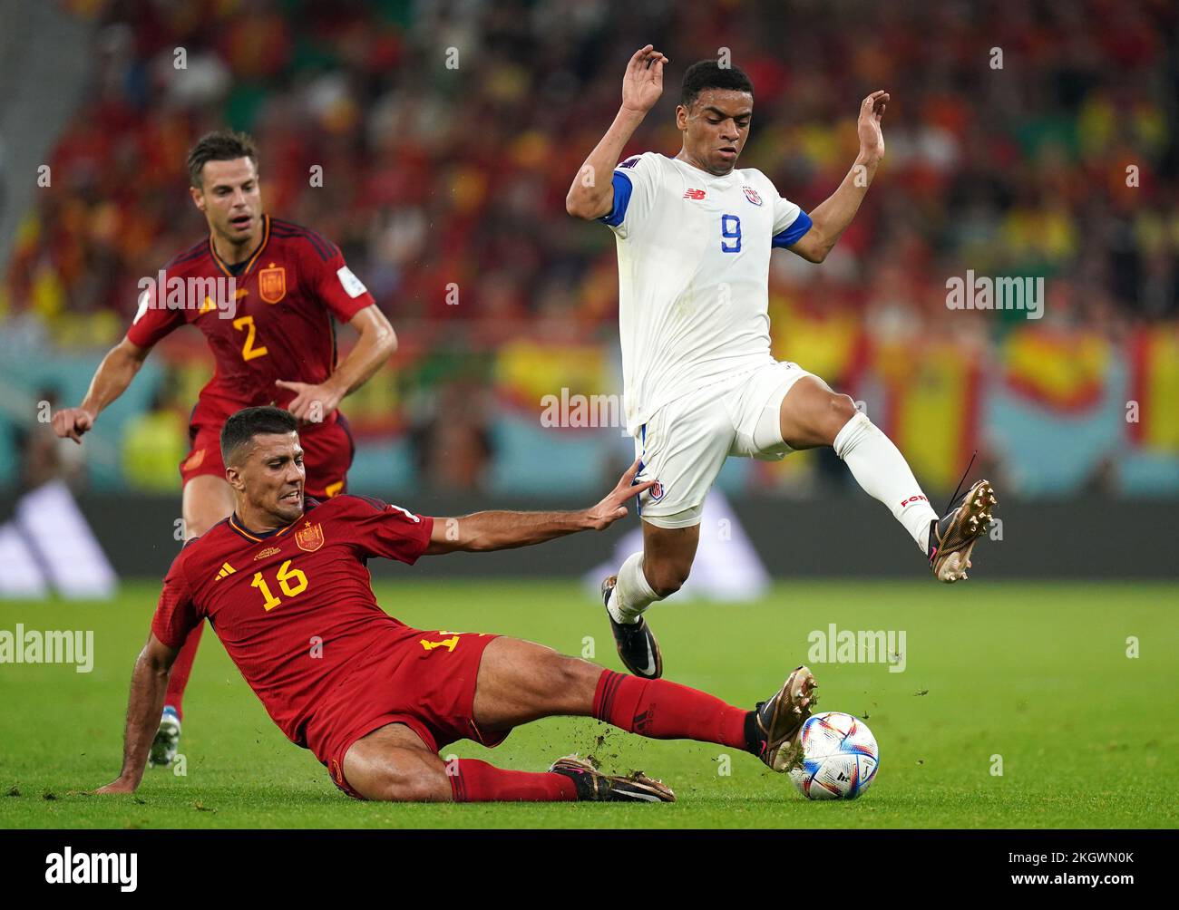 Spain's Rodri challenges Costa Rica's Jewison Bennette during the FIFA ...