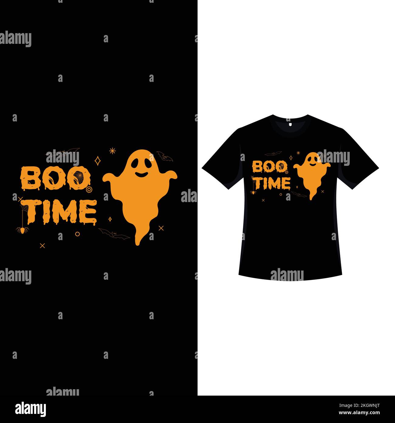 Halloween black T-shirt design with a scary ghost and typography ...