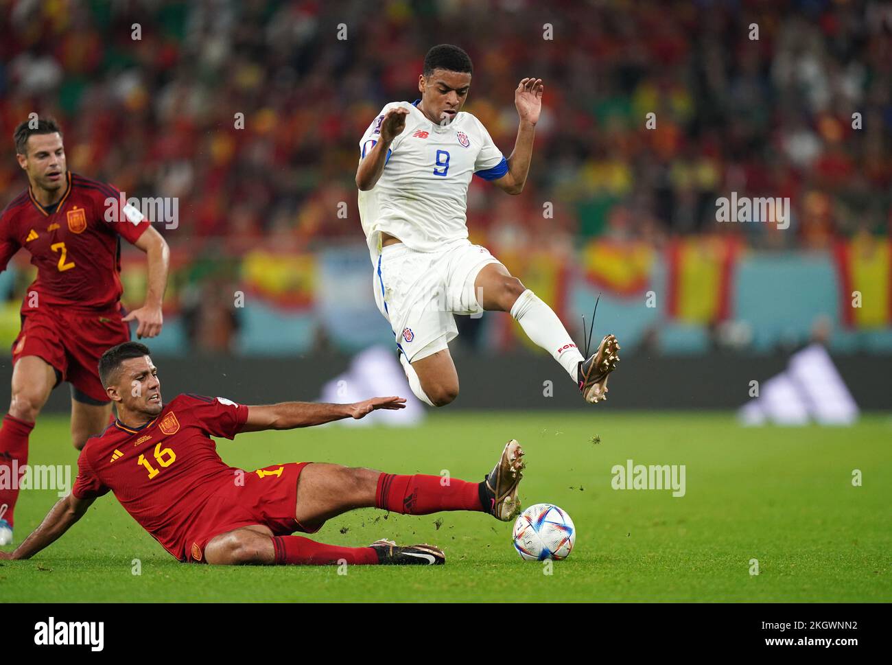 Spain's Rodri challenges Costa Rica's Jewison Bennette during the FIFA ...