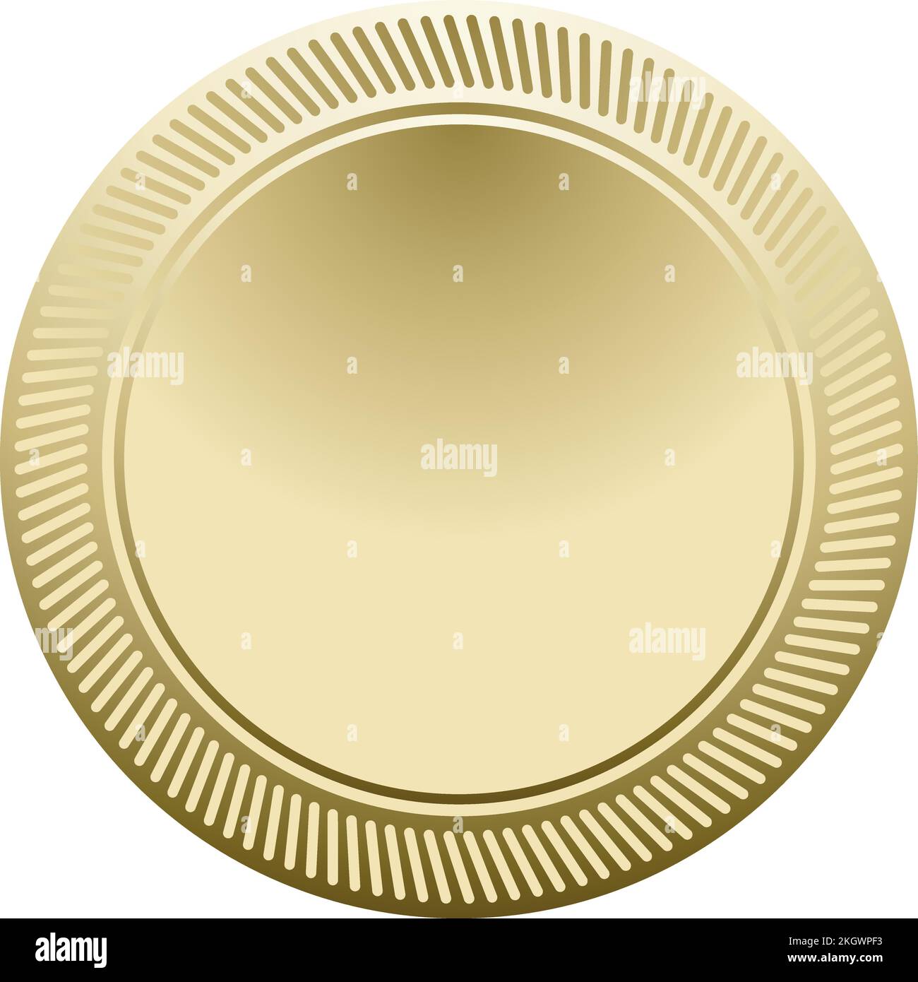 Golden medal mockup. Realistic blank metal circle Stock Vector Image ...