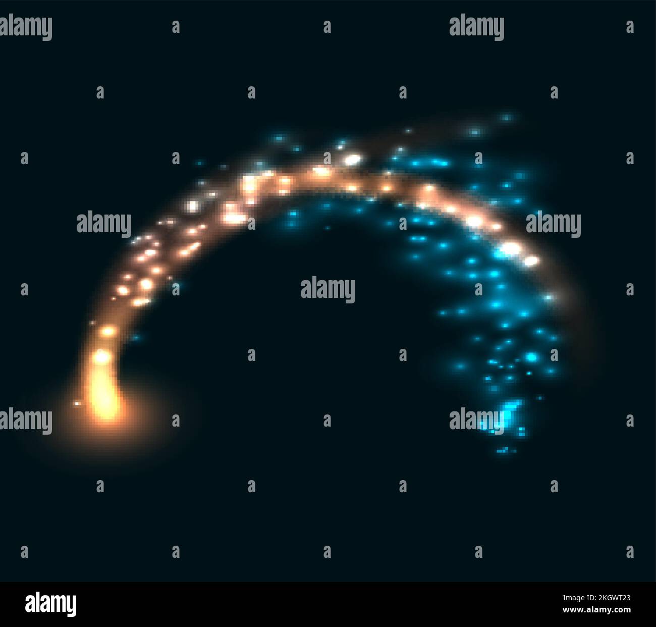 Magic dust. Sparkling realistic blue yellow light Stock Vector Image ...