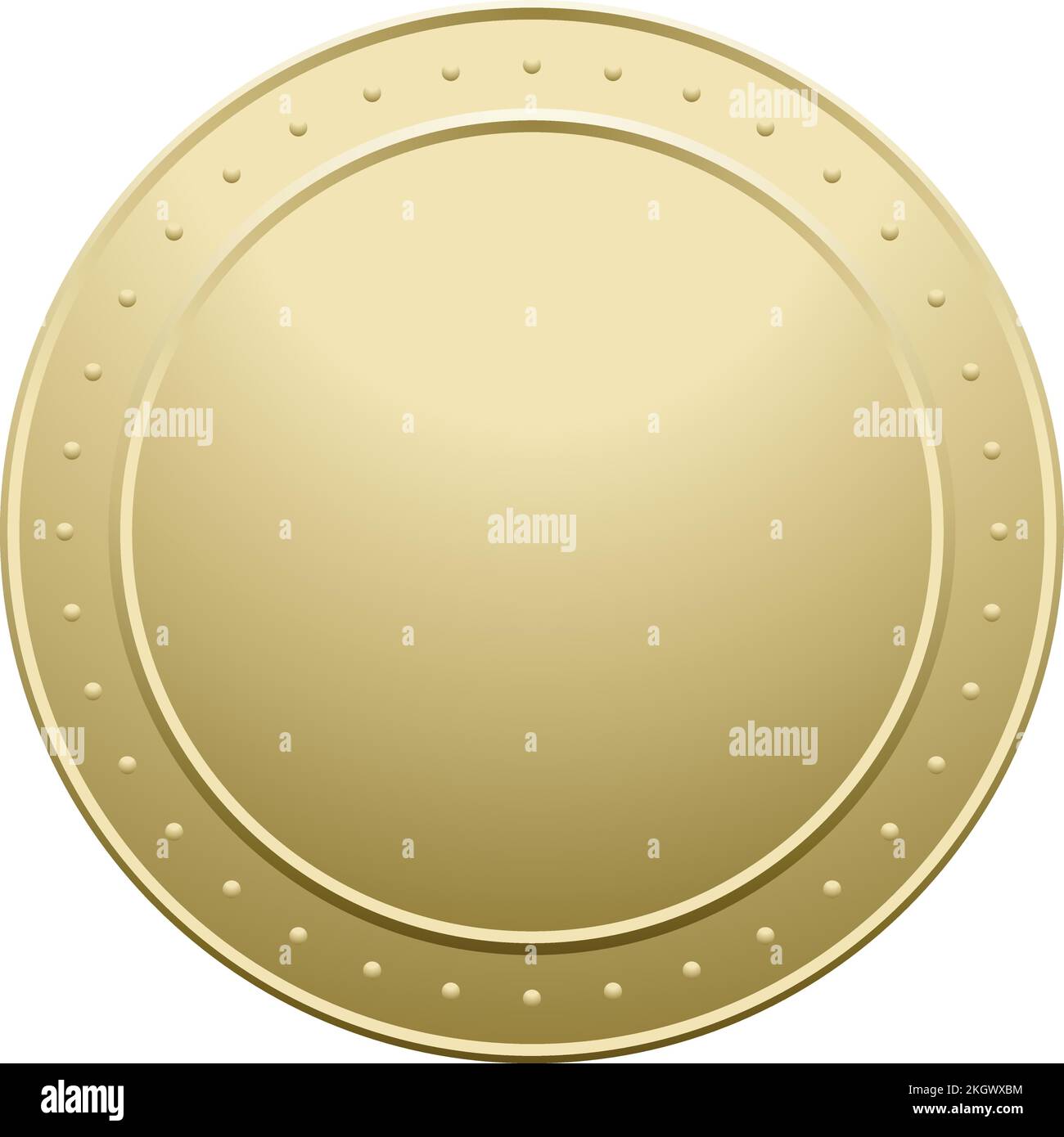 Golden round metal button. Realistic blank circle Stock Vector Image ...