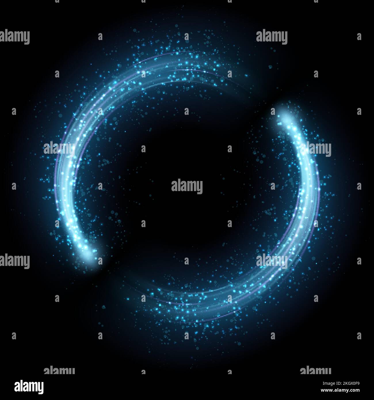 Round blue light sparkling. Realistic magic fire Stock Vector Image ...