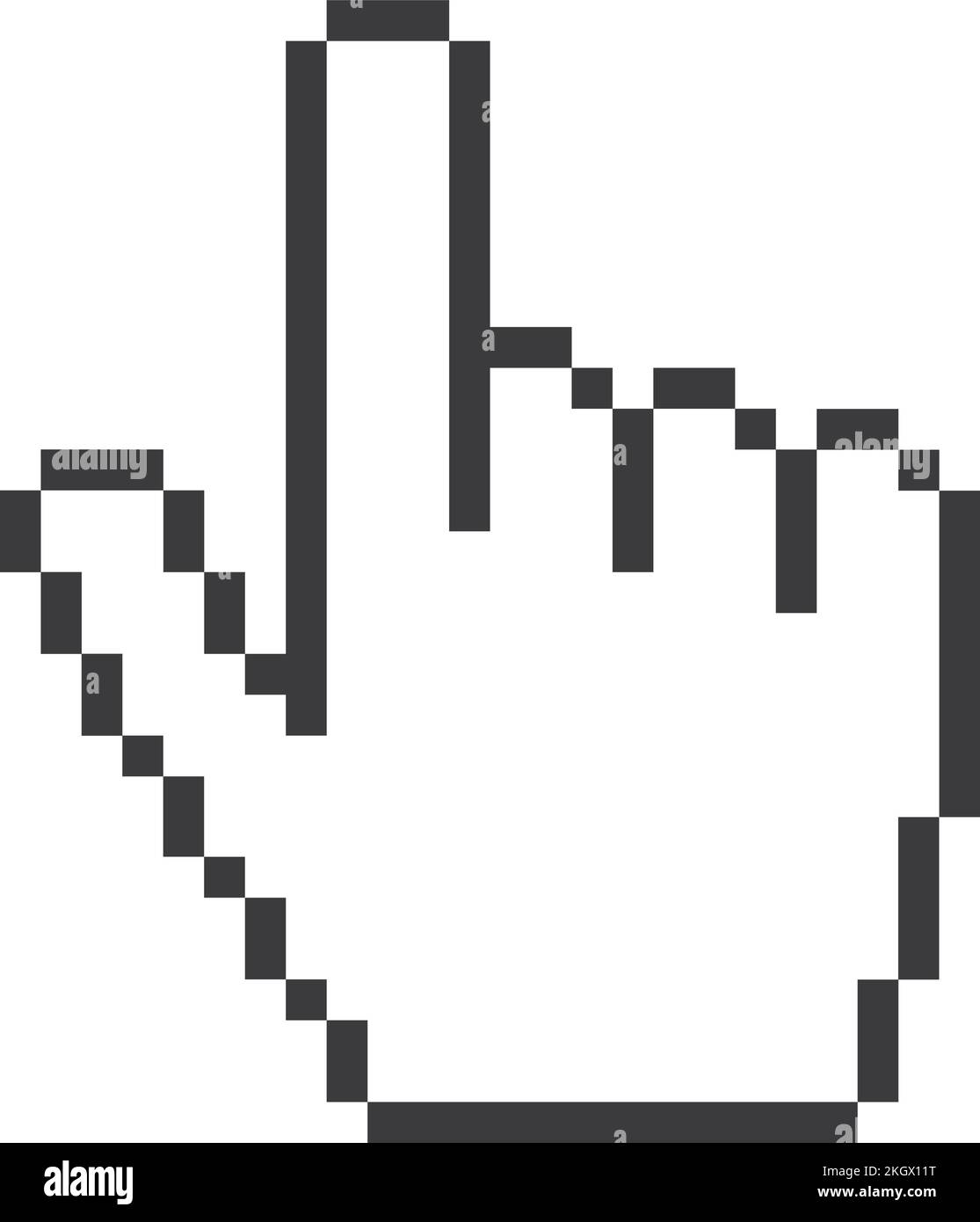 Forefinger cursor in pixel style. Pointing finger hand gesture Stock ...