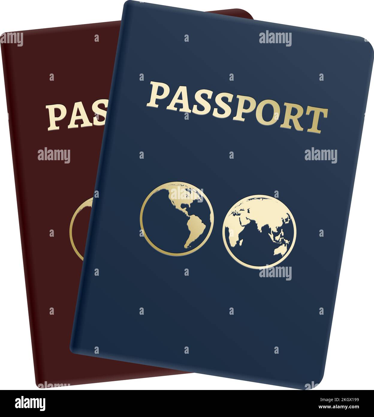 Passports icon. Realistic international identity document cover Stock ...