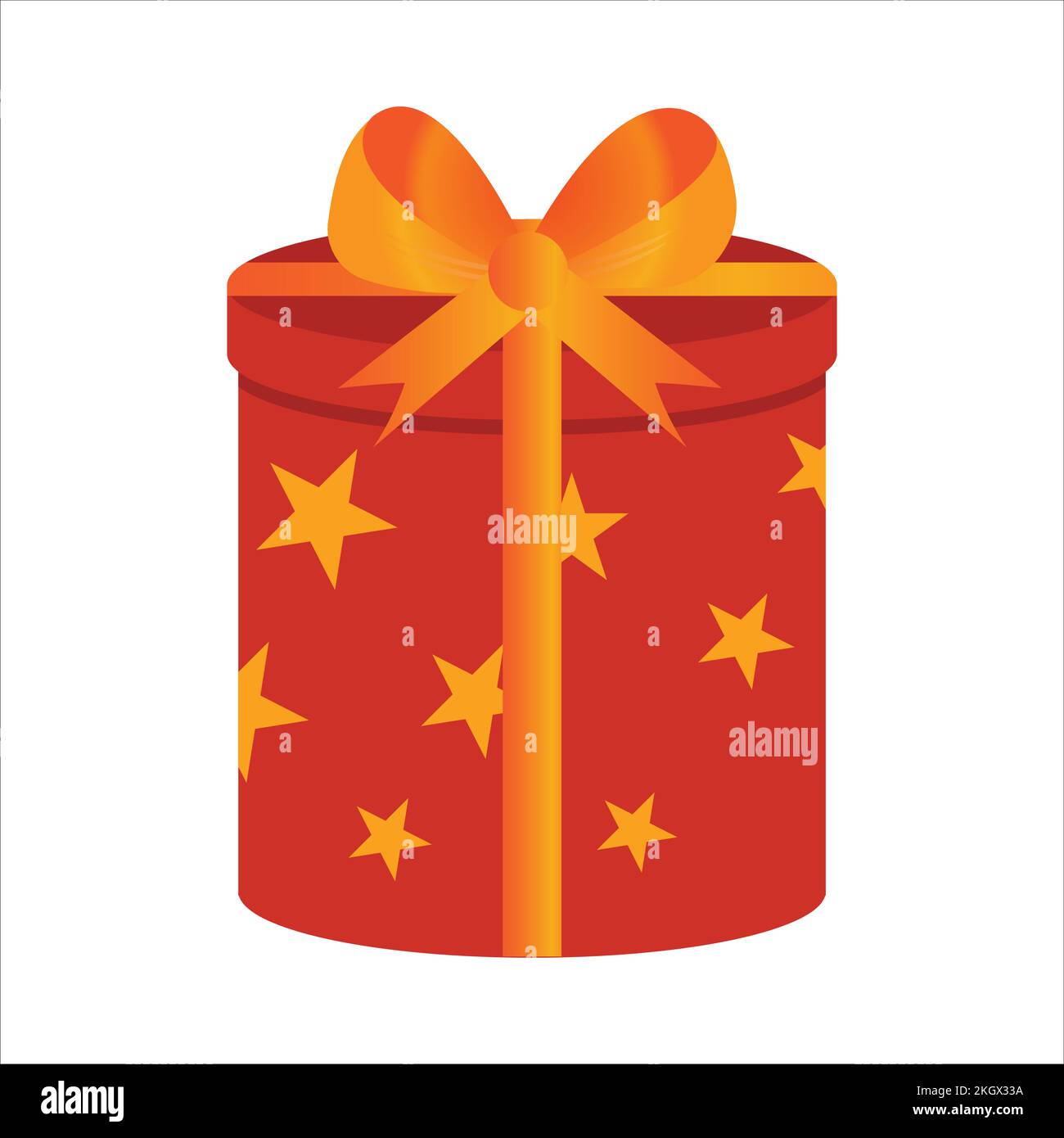 Christmas gift vector design on a white background. Round gift box ...