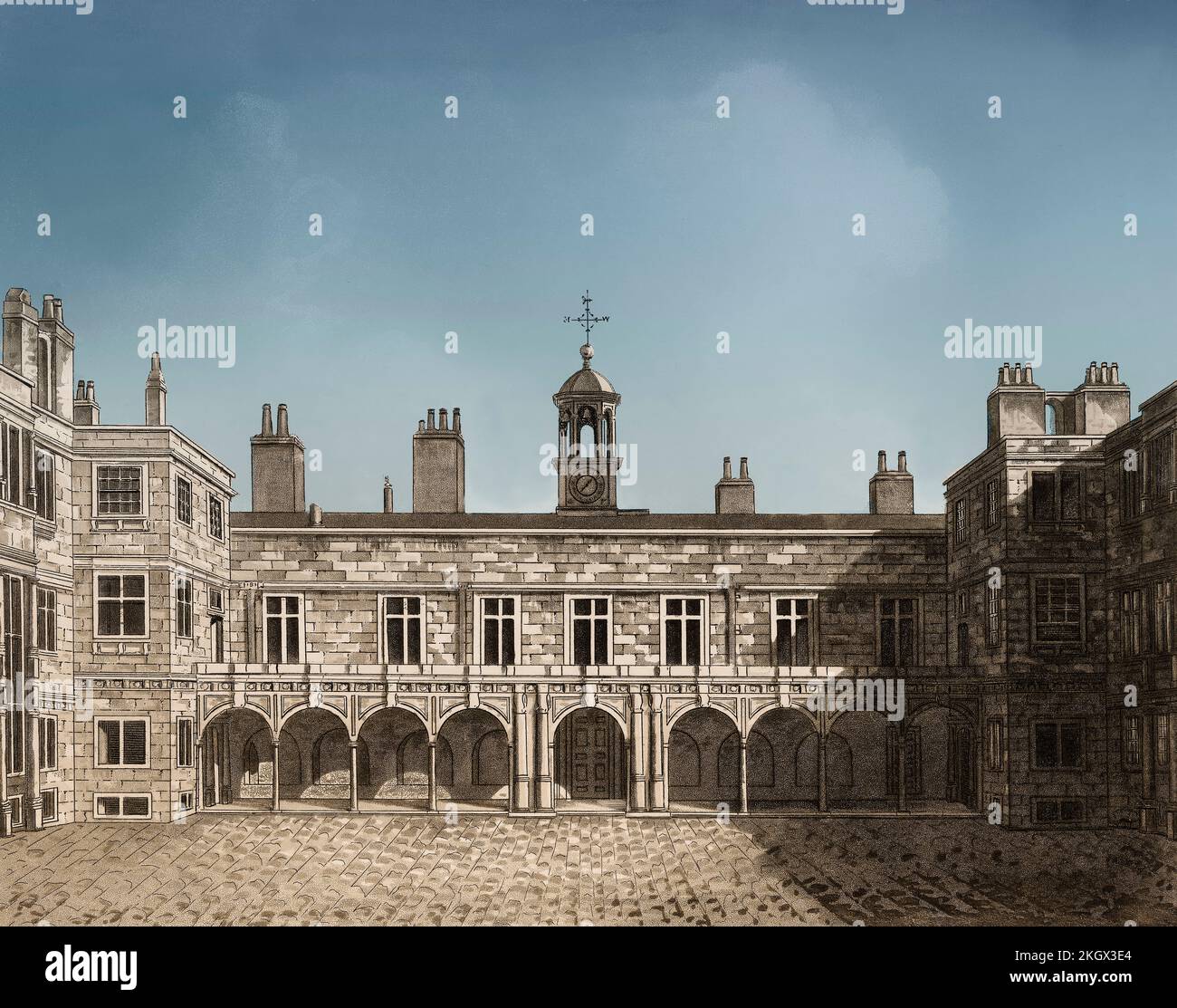 The inner Court of Somerset House, Westminster, London, UK, 1777 Stock ...