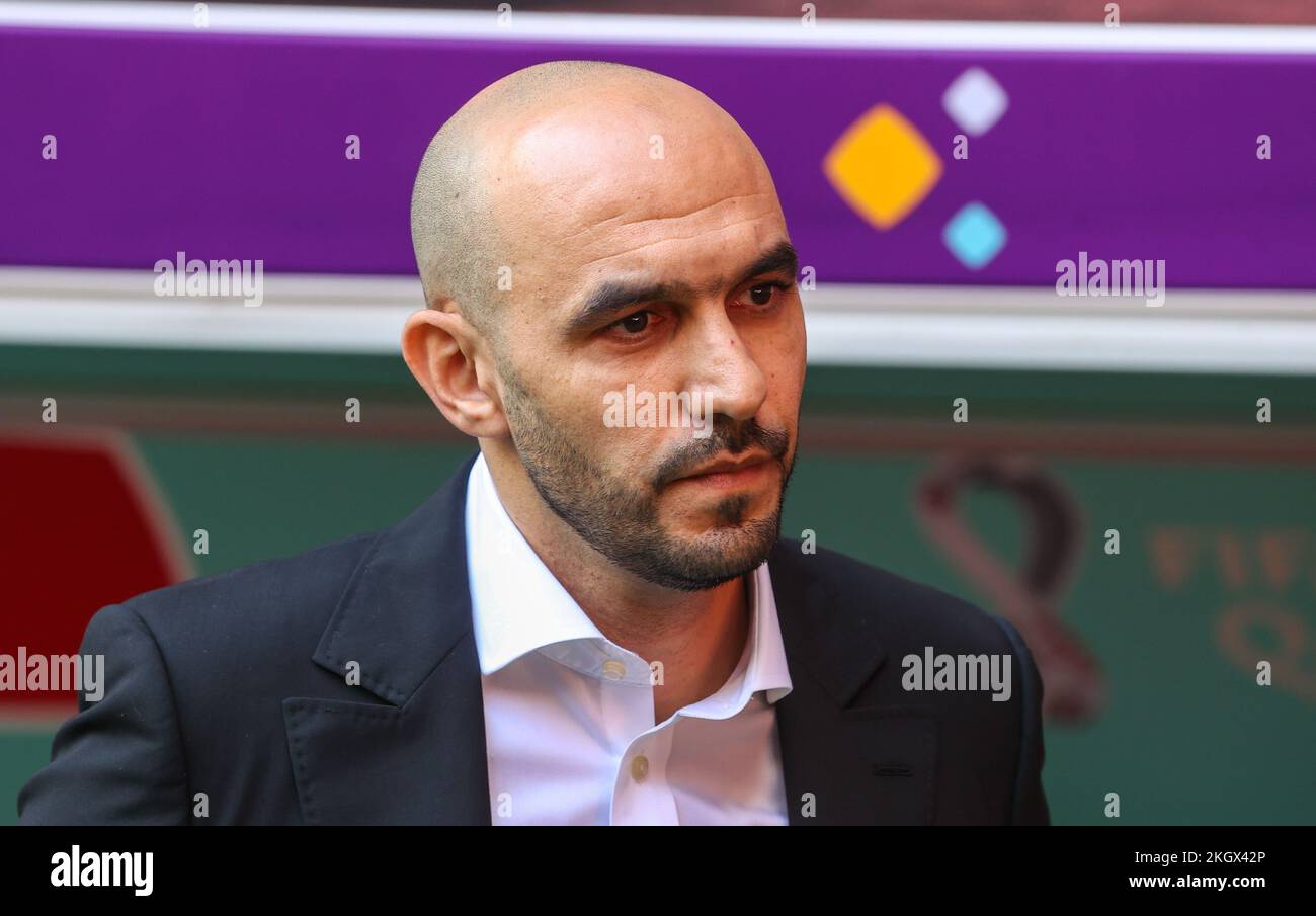 Al Khor, Qatar, 23 November 2022. Moroccan head coach Walid Regragui ...