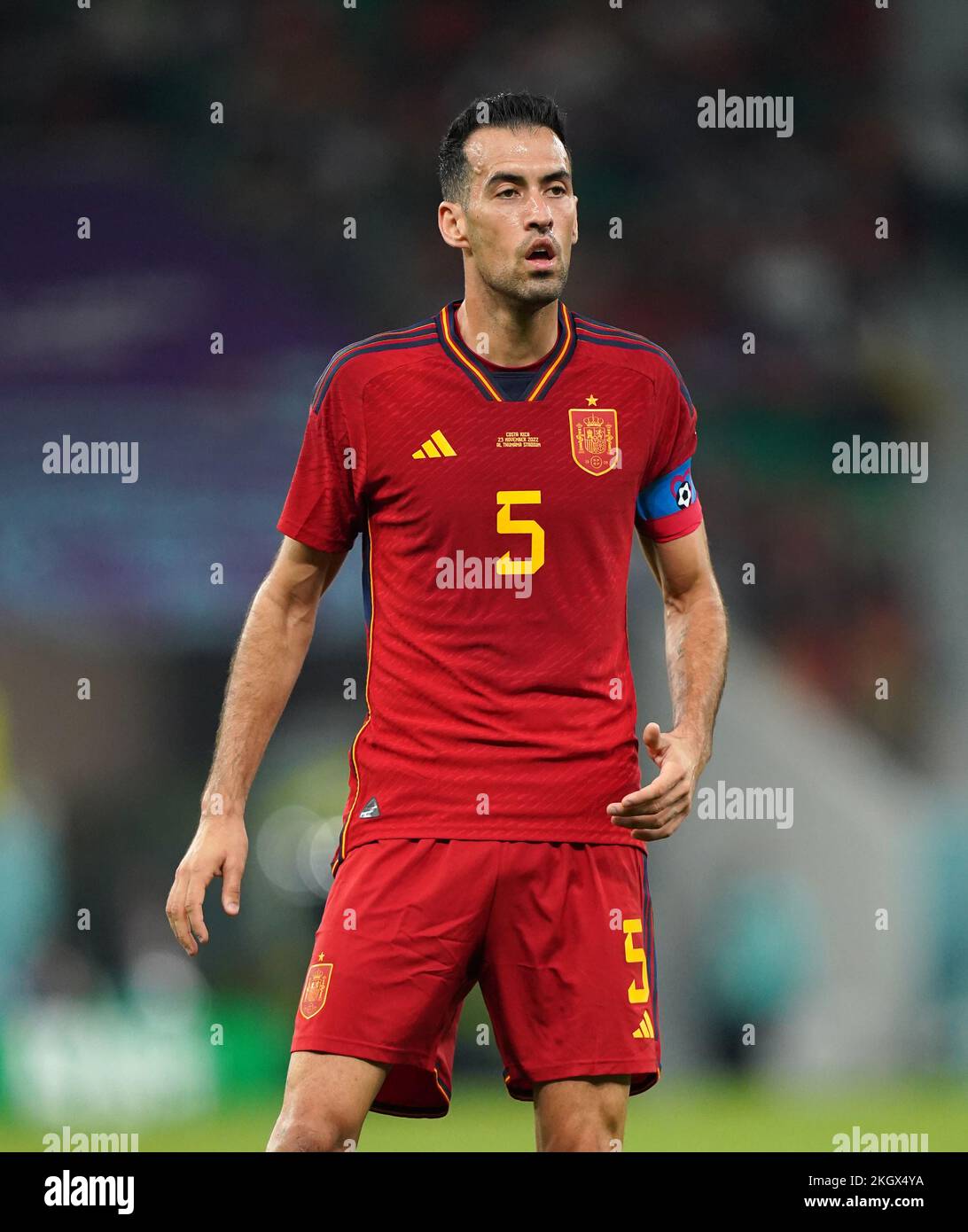 Spain's Sergio Busquets during the FIFA World Cup Group E match at the ...