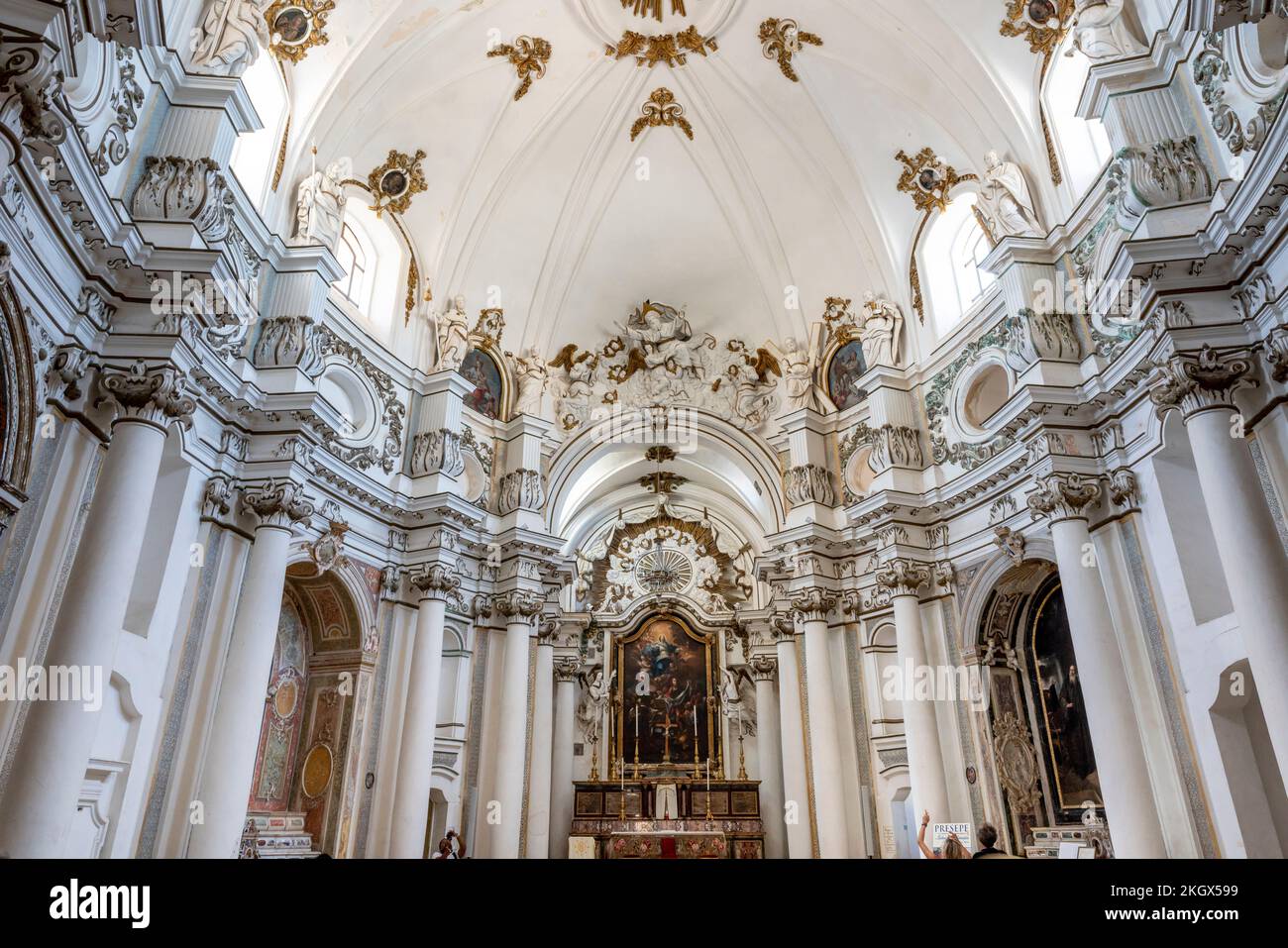 The Interior Of The Baroque Church of Santa Chiara, Noto, Sicily, Italy ...