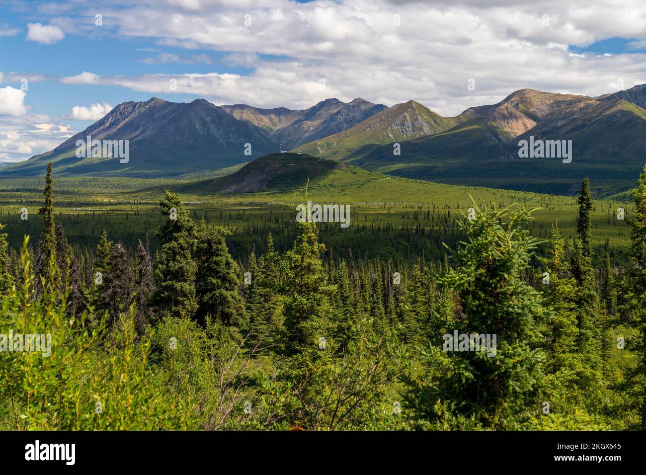 A scenic shot of the Chugach Mountain range in Valdez, Alaska Stock ...