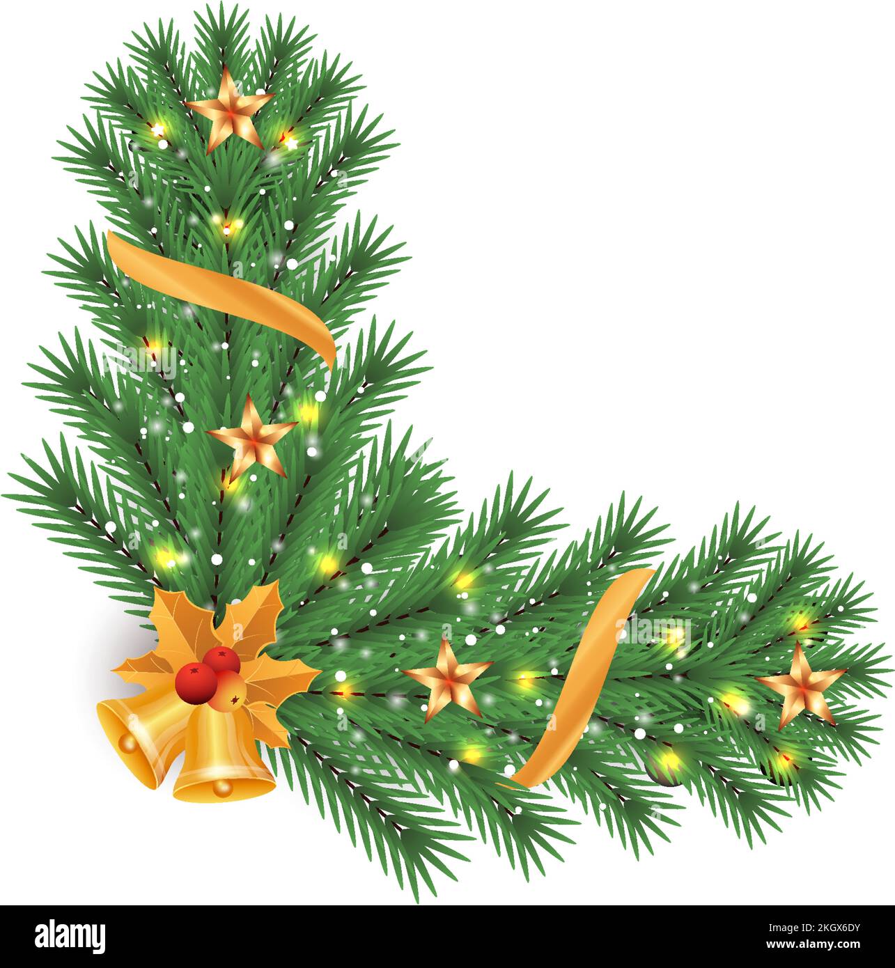 Green Christmas Ribbon Corner