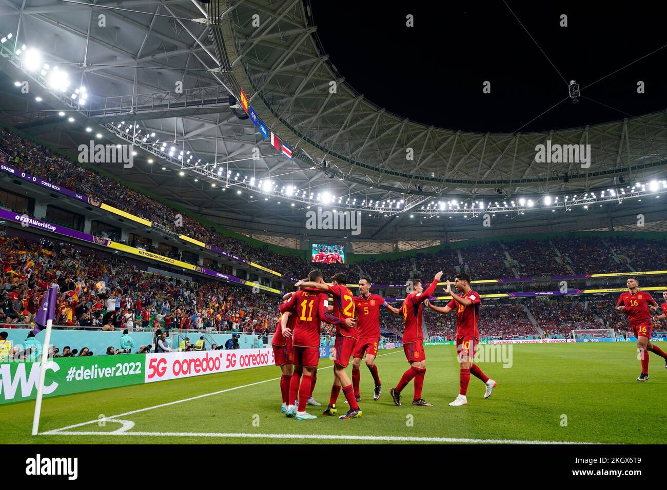 Ferran Torres of Spaincelebrates his goal during the Qatar 2022 World ...