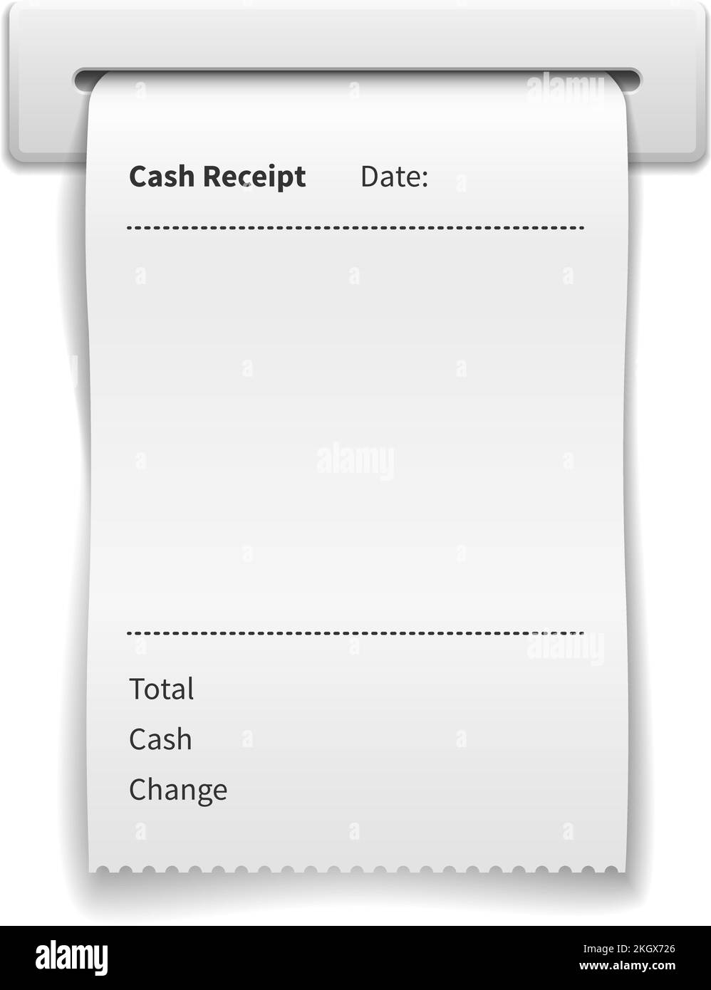 Receipt mockup. Printing blank paper payment bill Stock Vector Image & Art - Alamy