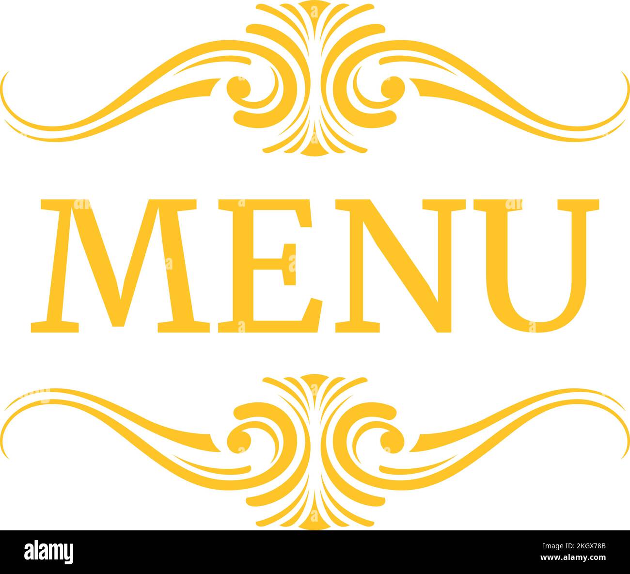 Menu header in vintage ornate style. Decorative calligraphic element ...