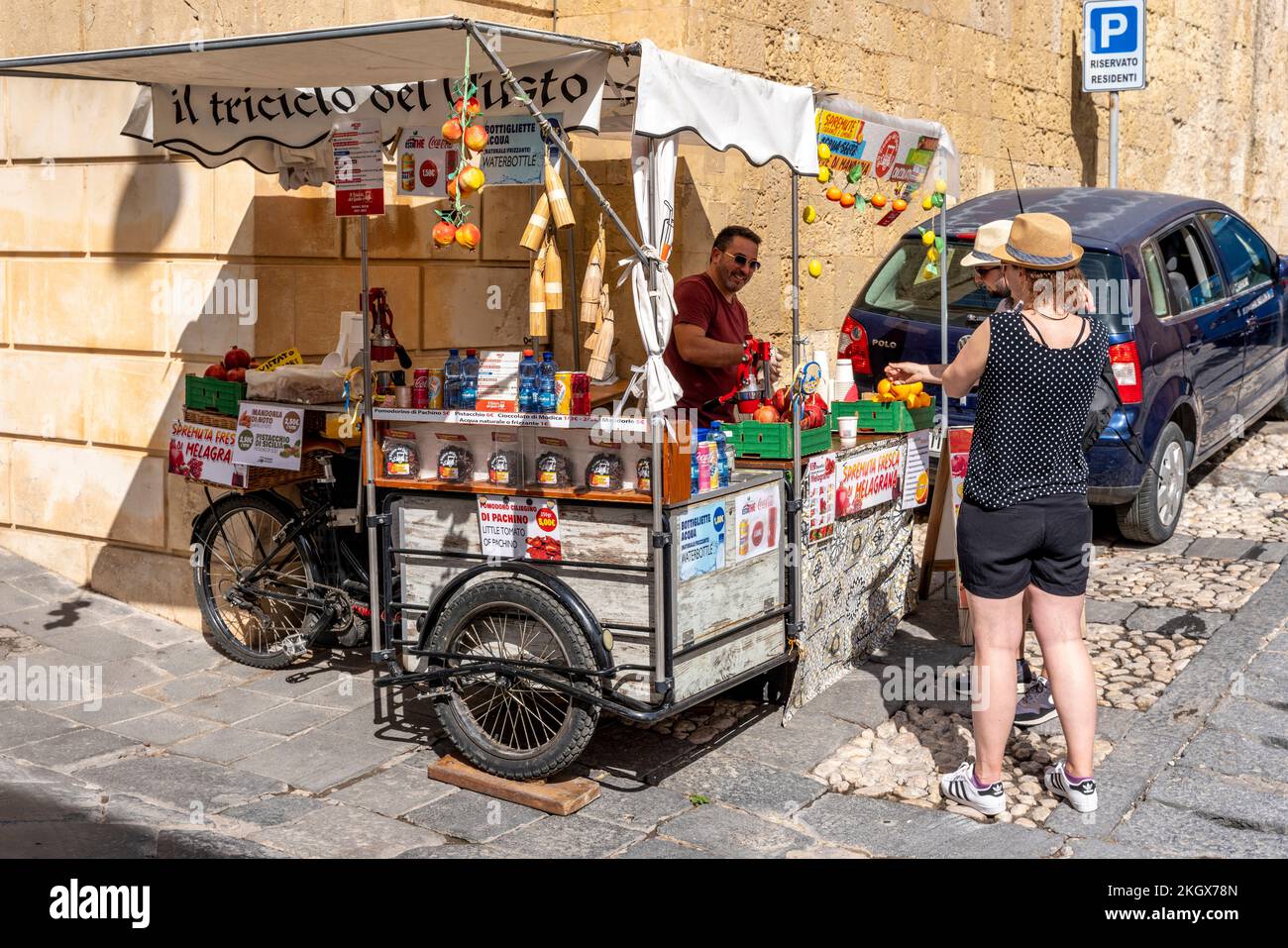 A Local Man Sells Drinks and Juices From A Mobile Cart, Noto, Sicily ...