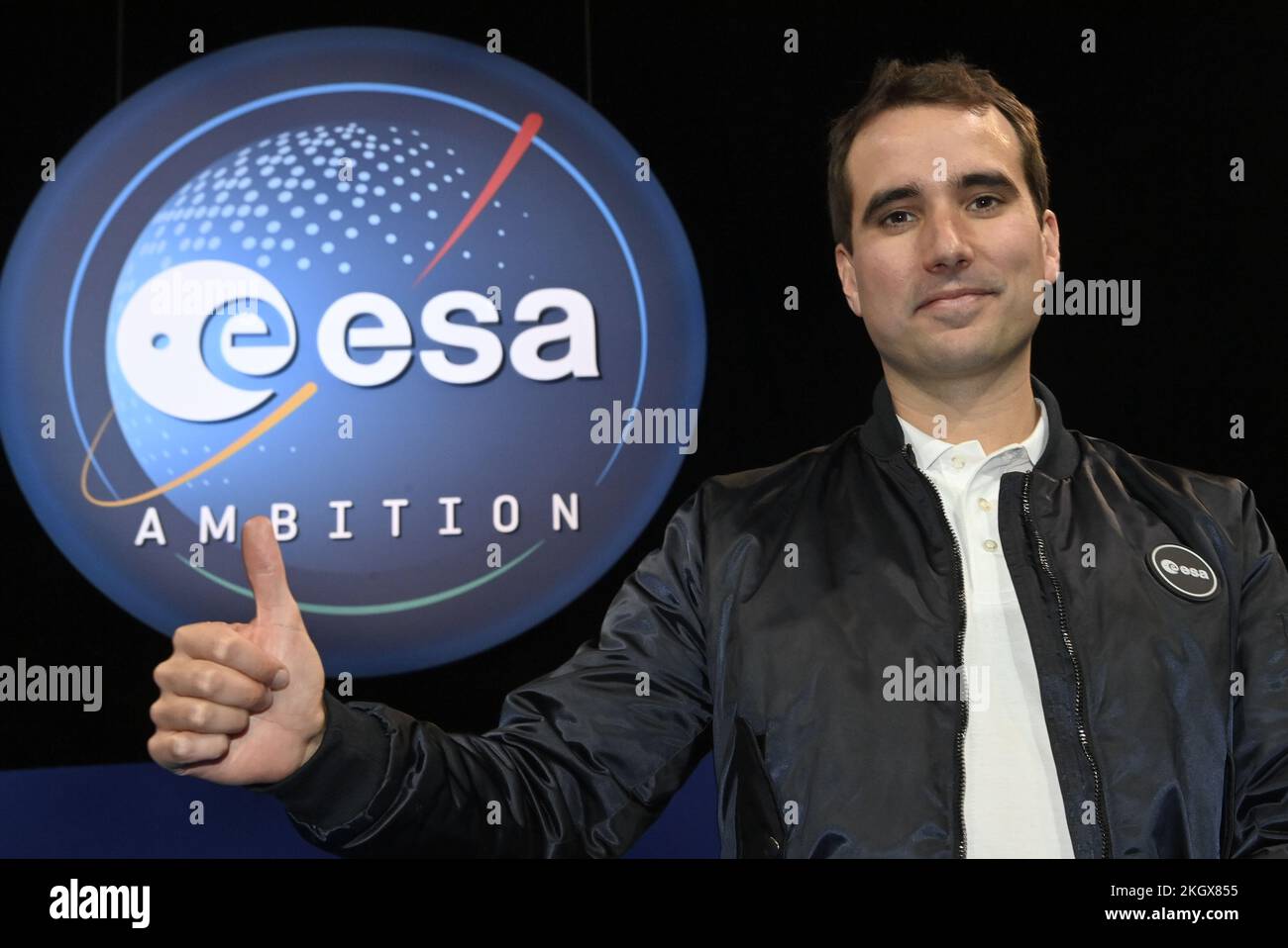 Astronaut trainee Raphael Liegeois poses for the photographer at the ...