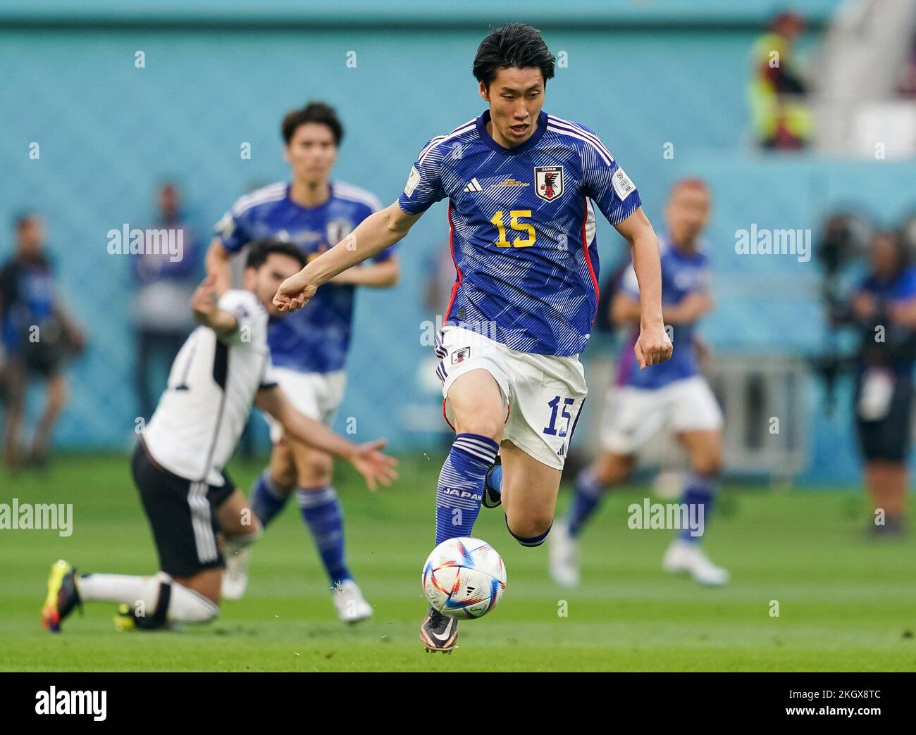 Doha, Qatar. 23rd Nov, 2022. Kamada Daichi of Japan surges forward ...
