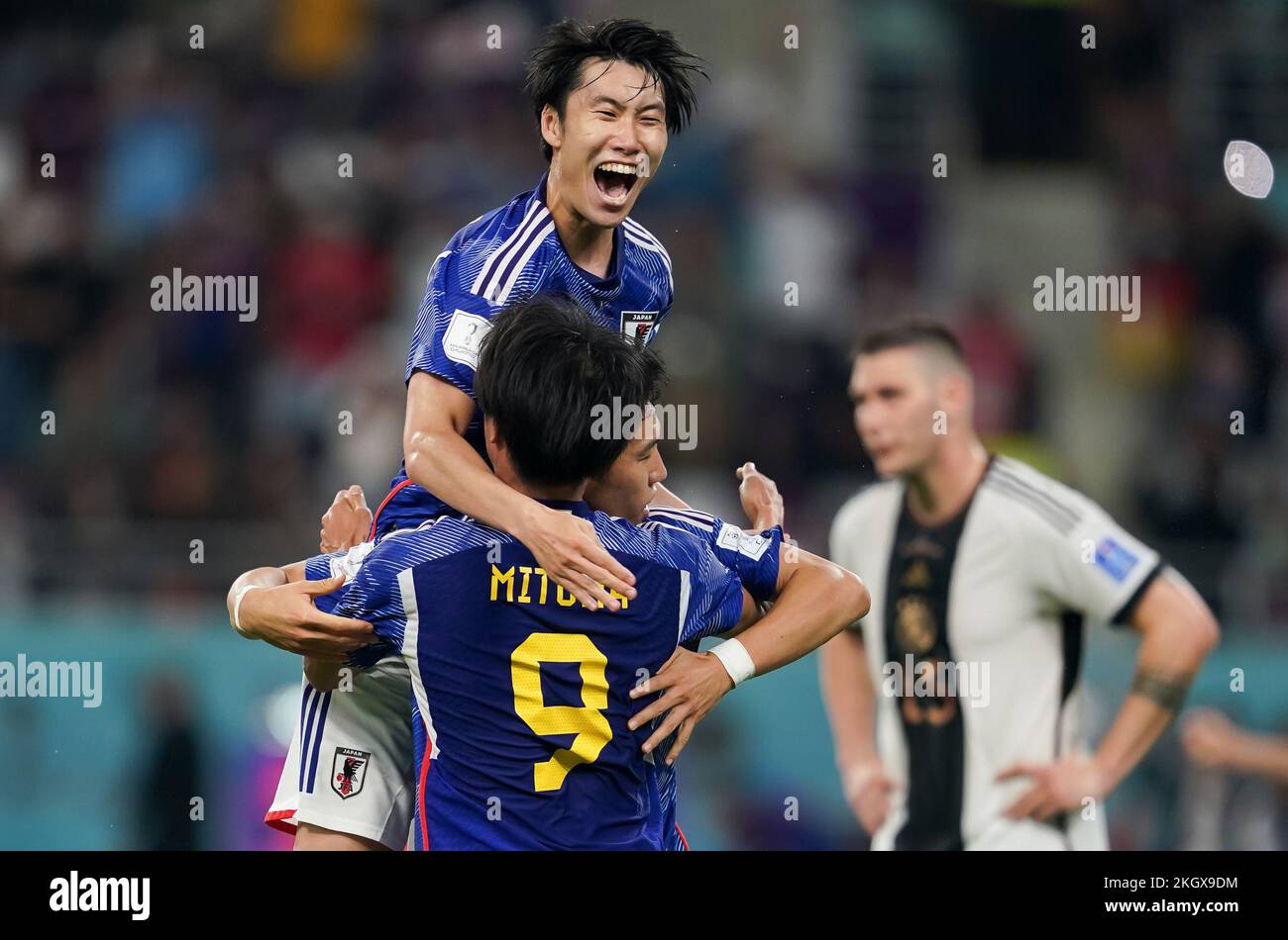 Doha, Qatar. 23rd Nov, 2022. Daichi Kamada of Japan celebrates with ...