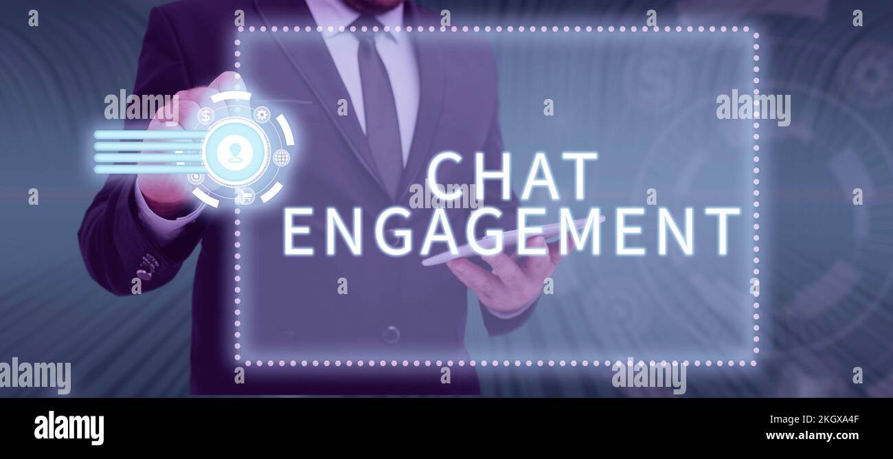 Conceptual display Chat Engagement. Word for customer interacts ...