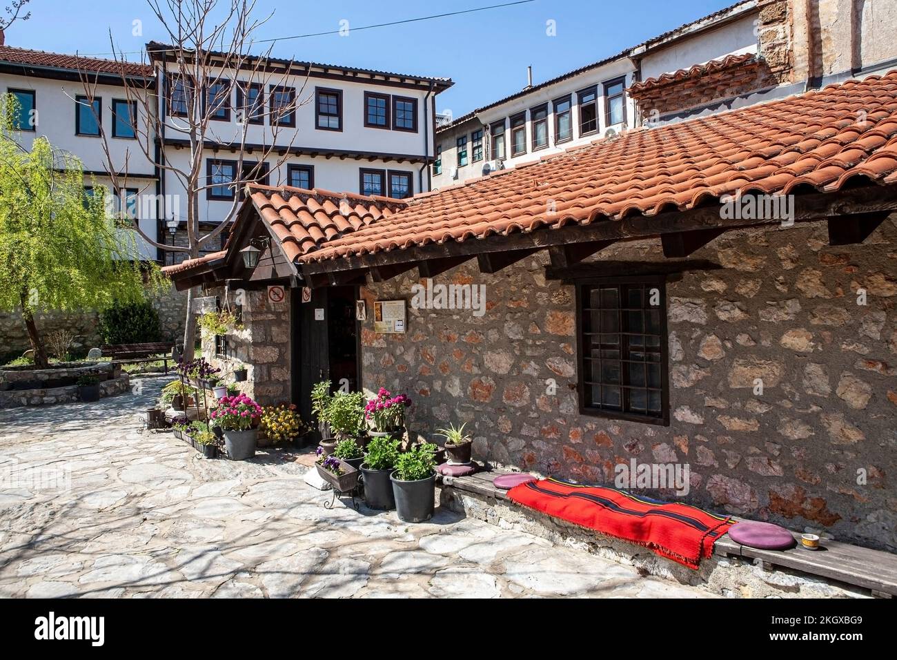 City of Ohrid, old town, traditional architecture, North Macedonia ...