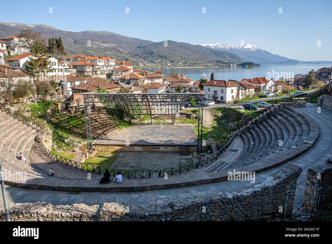 Ancient Roman Theatre, amphitheater, Ohrid city, North Macedonia ...