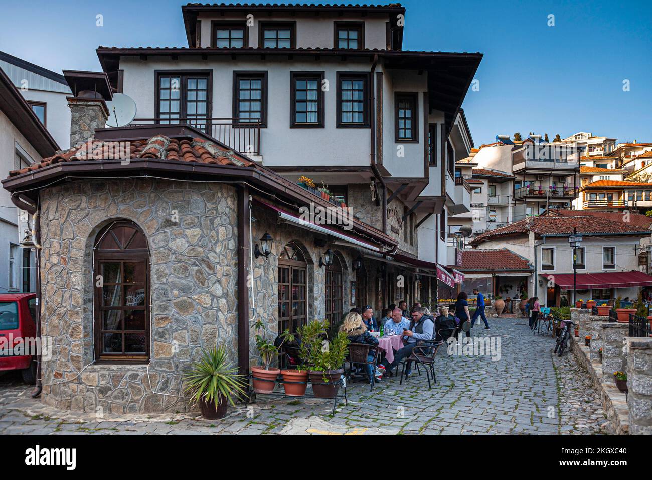 City of Ohrid, old town, ancient architecture, North Macedonia, Balkans ...