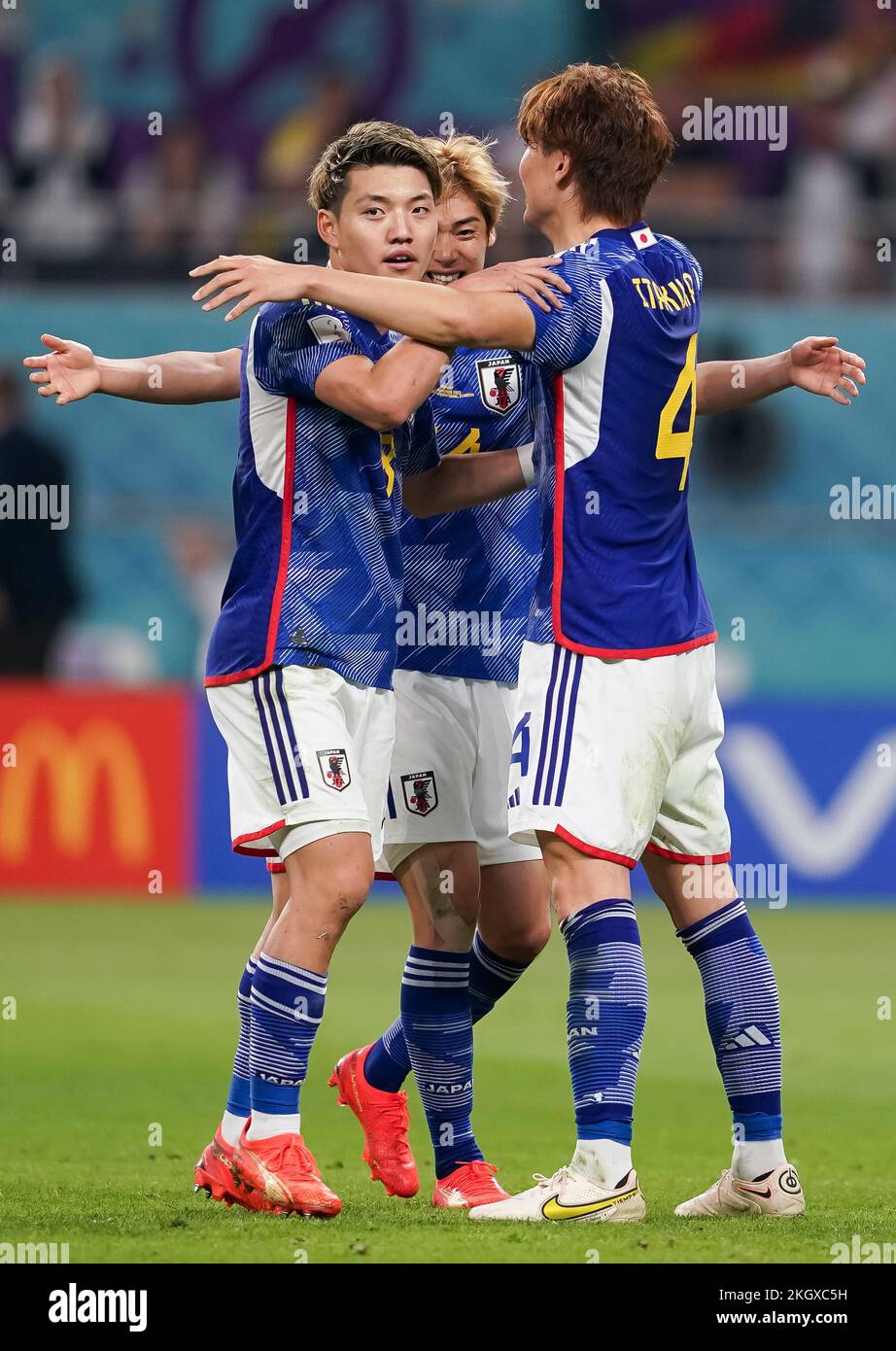 Doha, Qatar. 23rd Nov, 2022. Ritsu Doan (l) Junya Ito (c) and You ...