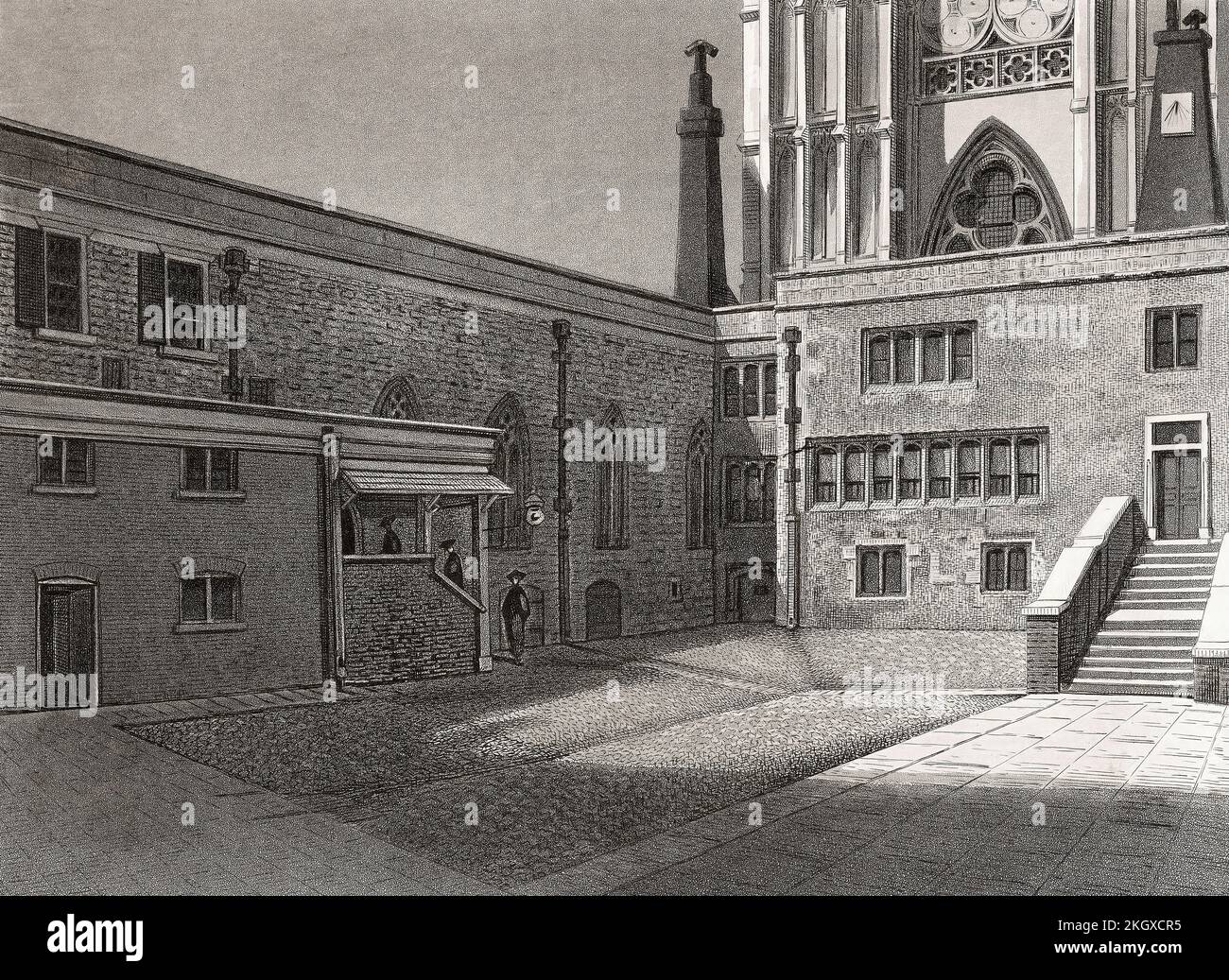 Entrance To College Hall, Westminster School, London, England, 1808 ...