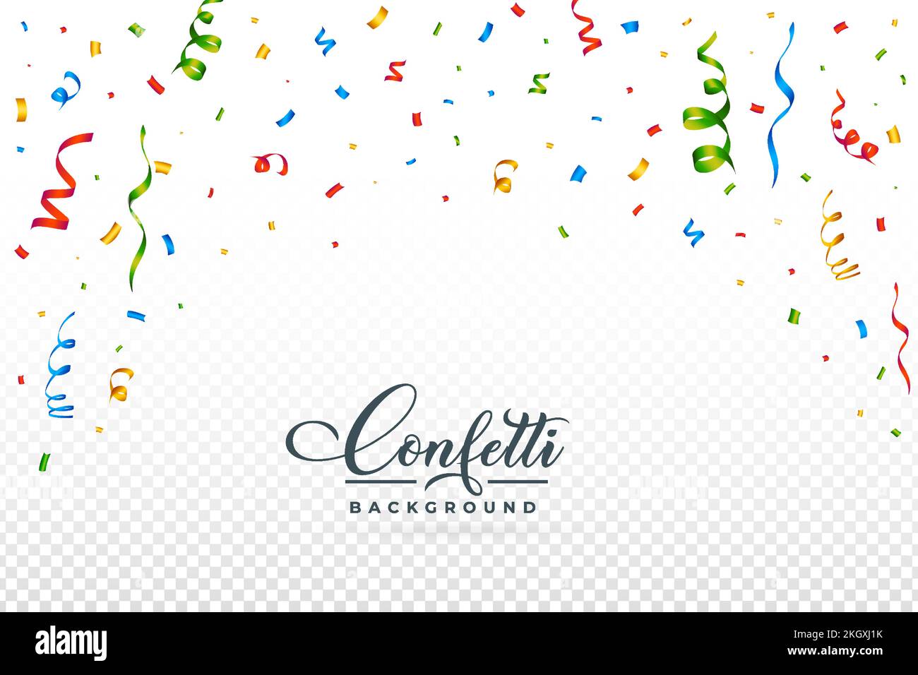 Confetti vector illustration for festival background. Confetti falling on transparent background ...