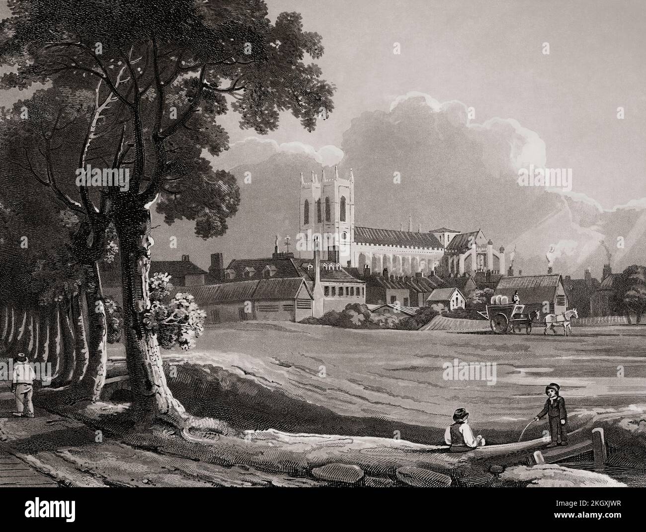View of Westminster, London, England, 1807 Stock Photo - Alamy