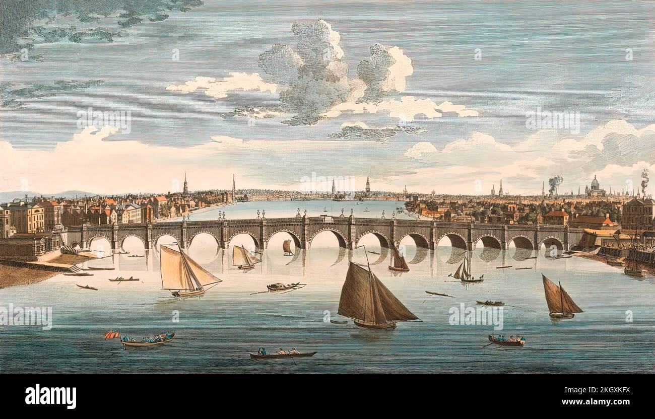 Westminster Bridge; London; England; ca 1745 Stock Photo - Alamy