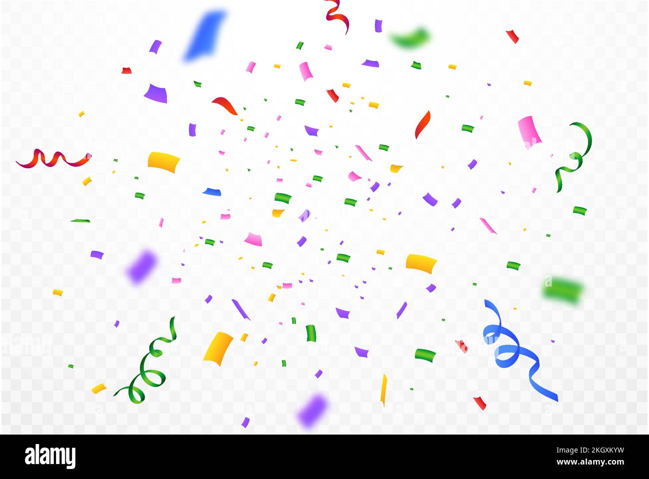 Festival confetti background vector. Realistic celebration confetti ribbon explosion ...