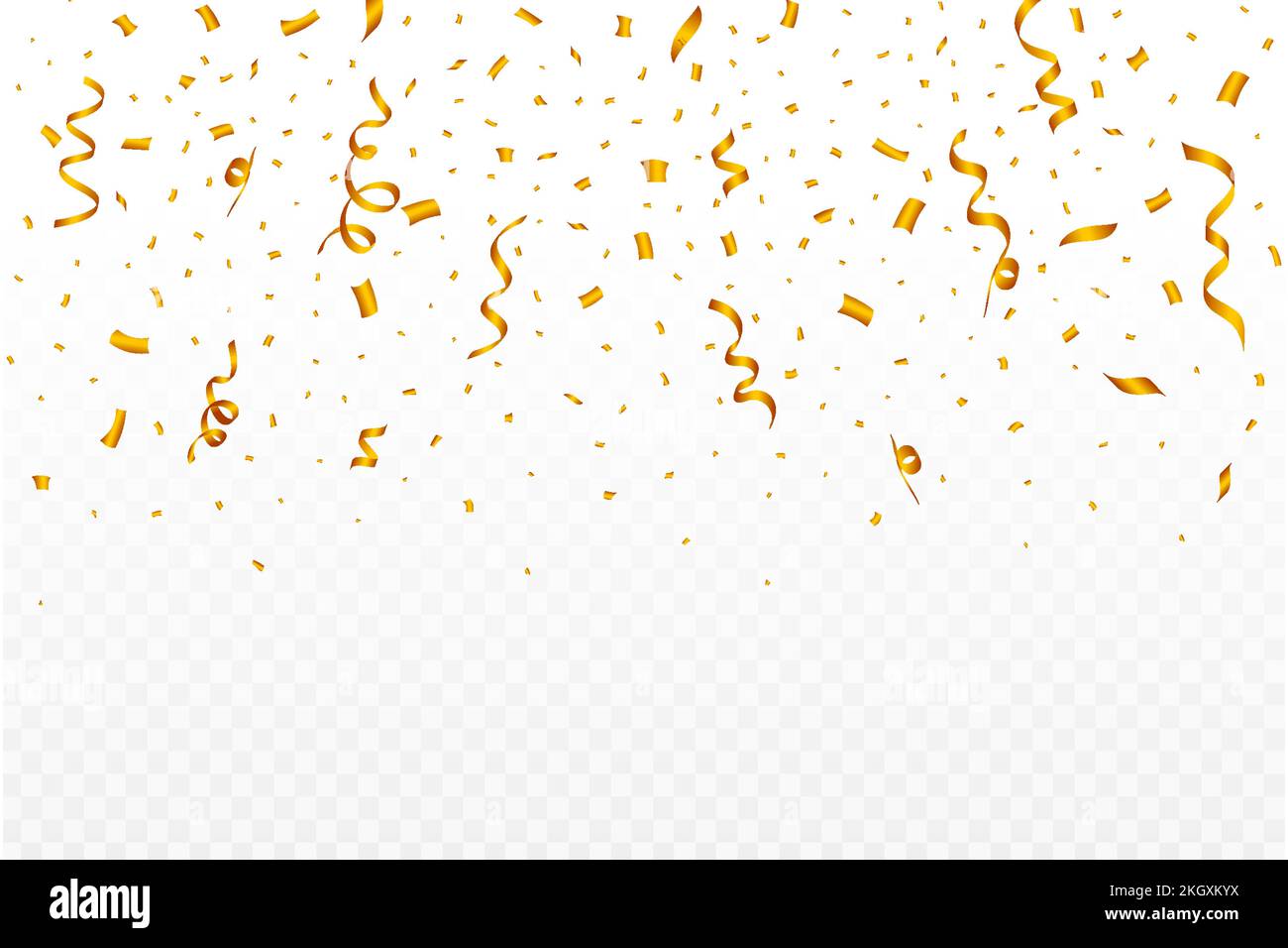 Confetti vector for the festival background. Golden party element ribbon and confetti falling ...