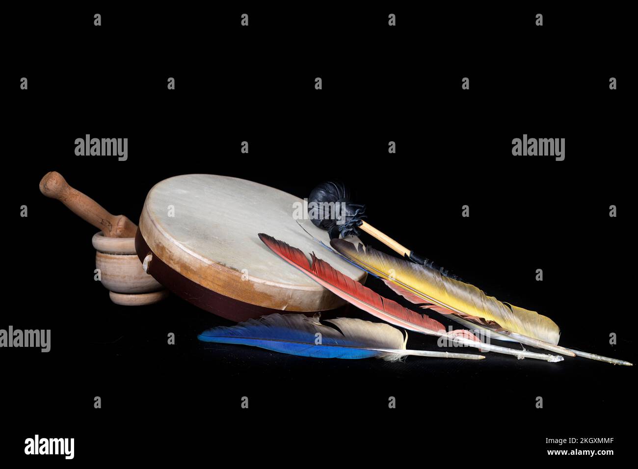 shaman objects in front of black background Stock Photo - Alamy