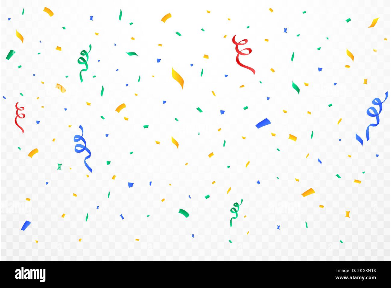 Realistic confetti background vector. Multicolor celebration confetti ribbon falling ...