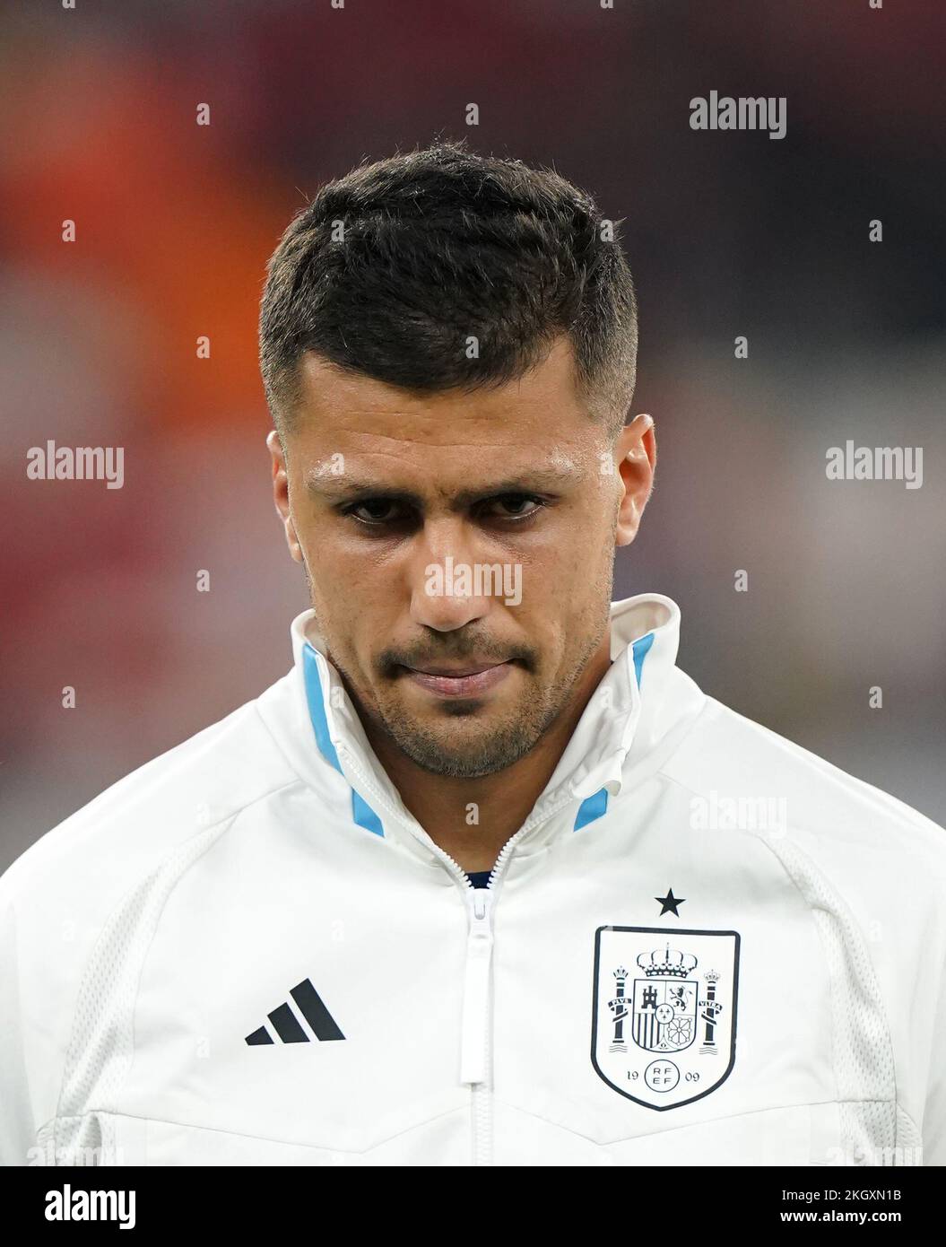 Spain's Rodri before the FIFA World Cup Group E match at the Al Thumama ...