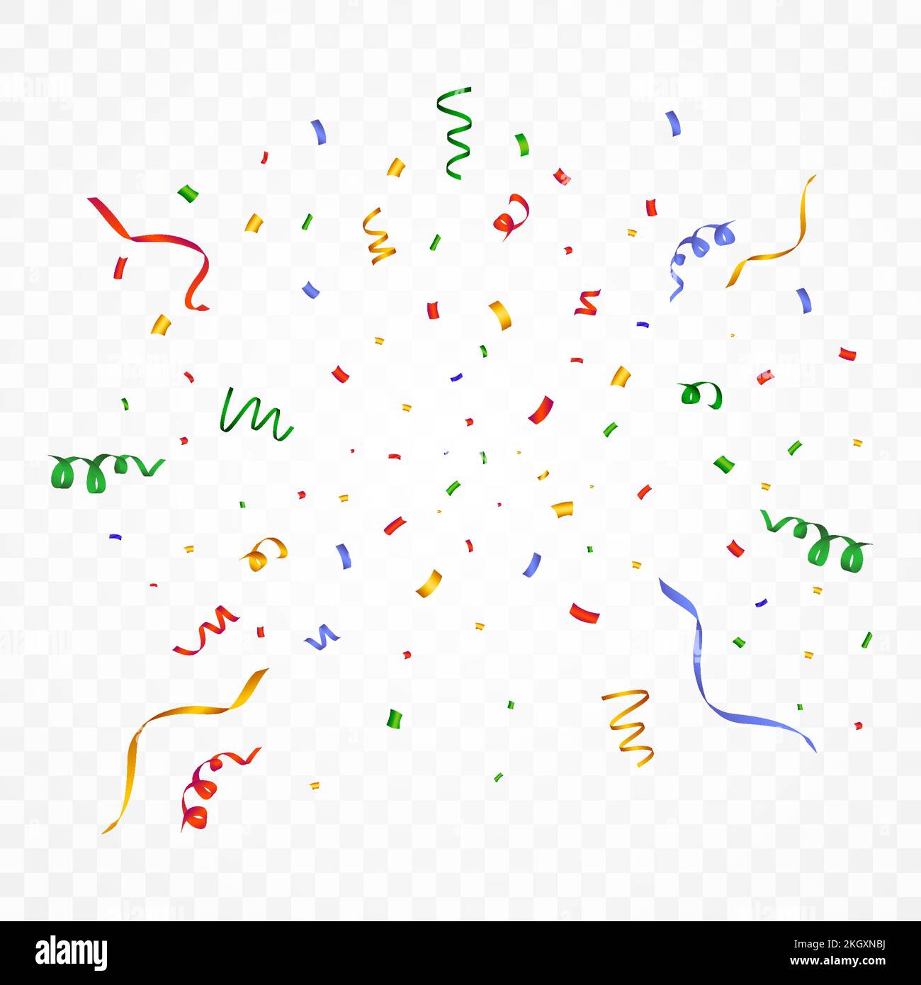 Confetti vector for occasion or festival background. Simple confetti and ribbon flying ...