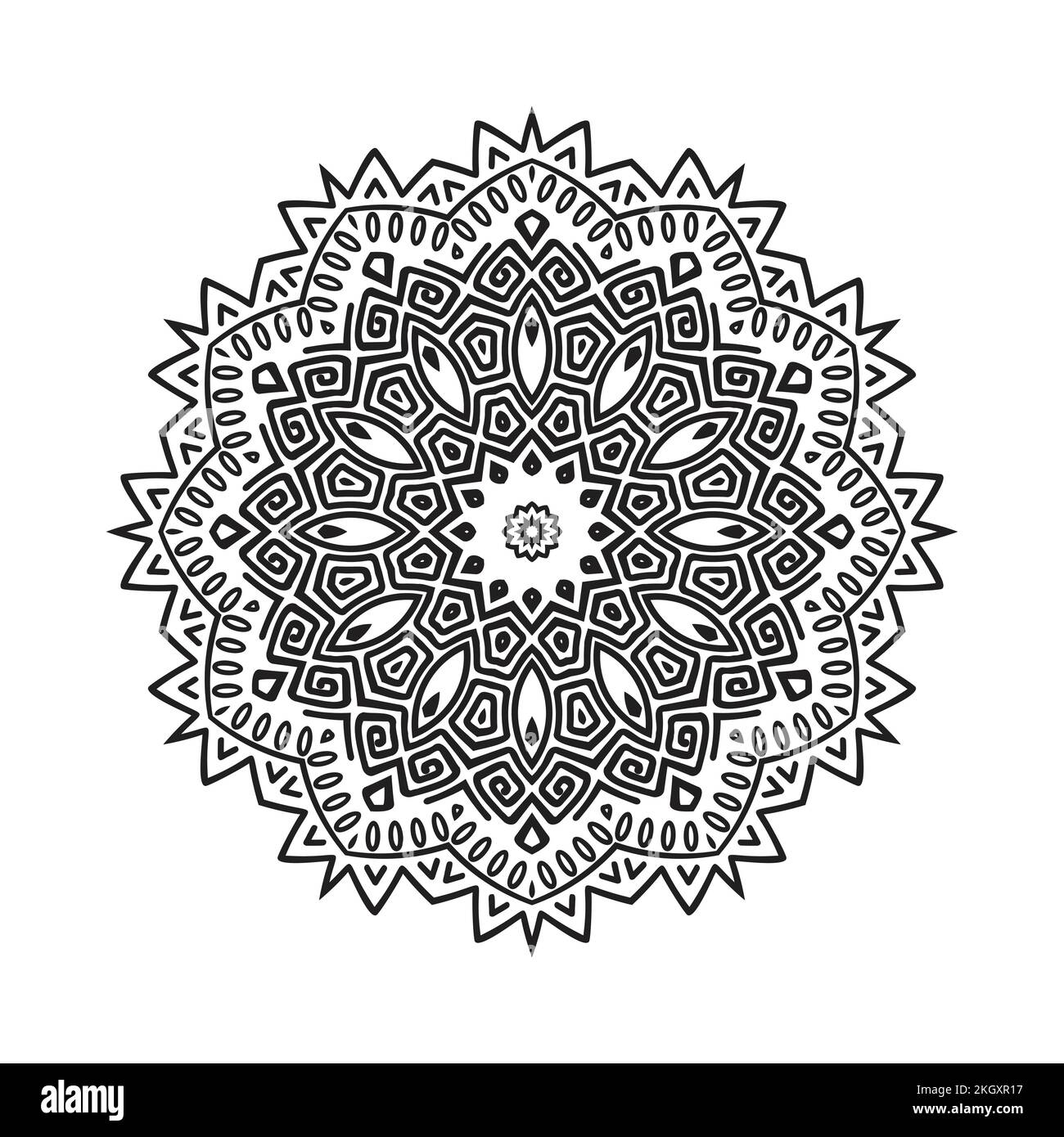 Arabian decoration mandala vector. Mandala pattern with black and white ...