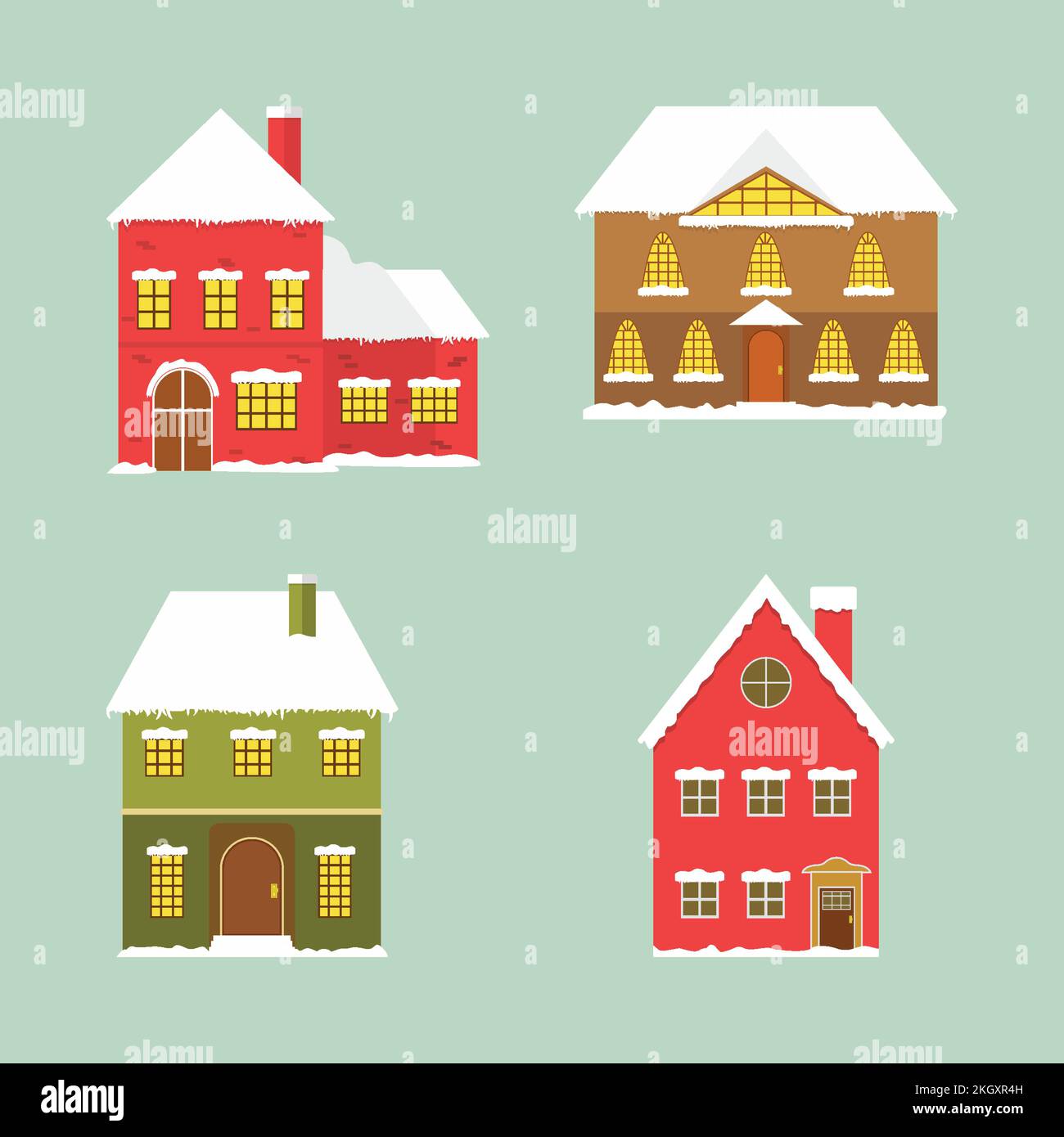 Christmas house set with snow on the rooftop. Xmas decoration house ...
